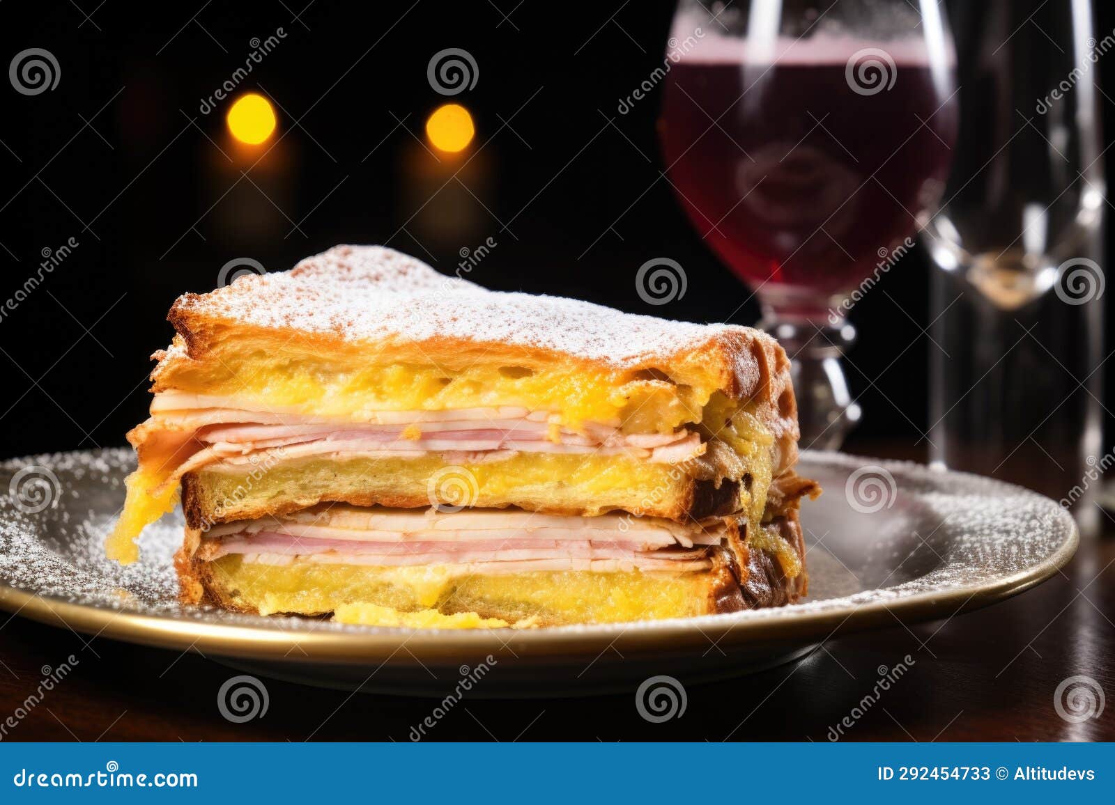 Monte Cristo Sandwich With A Wooden Backdrop Royalty-Free Stock ...