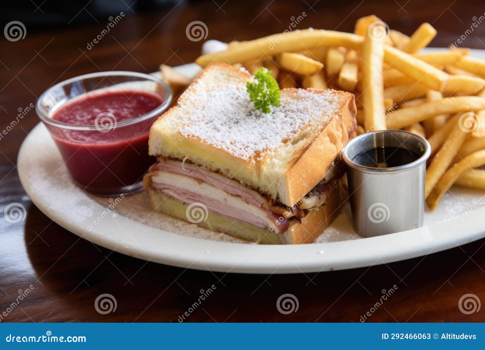 Monte Cristo Sandwich With A Wooden Backdrop Royalty-Free Stock ...