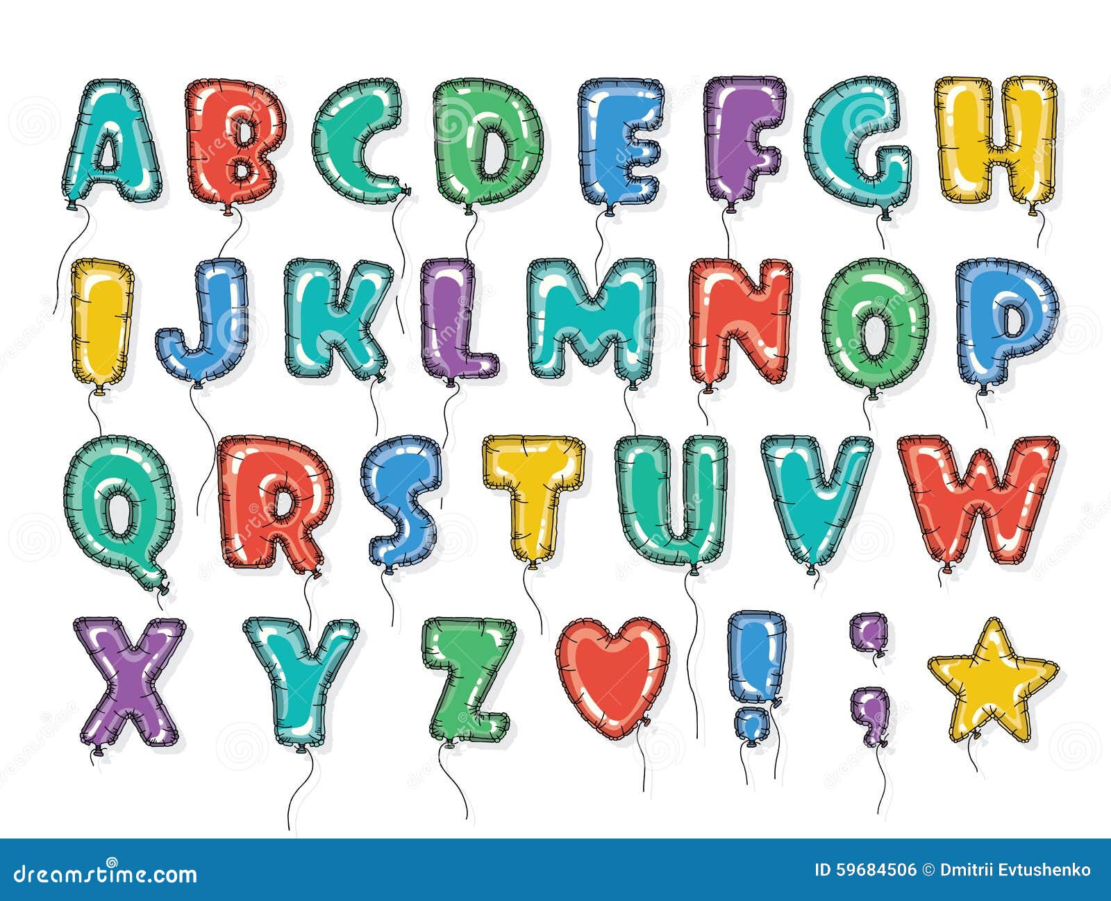 Monte En Ballon L'ABC Lumineux Illustration Stock - Illustration du ...