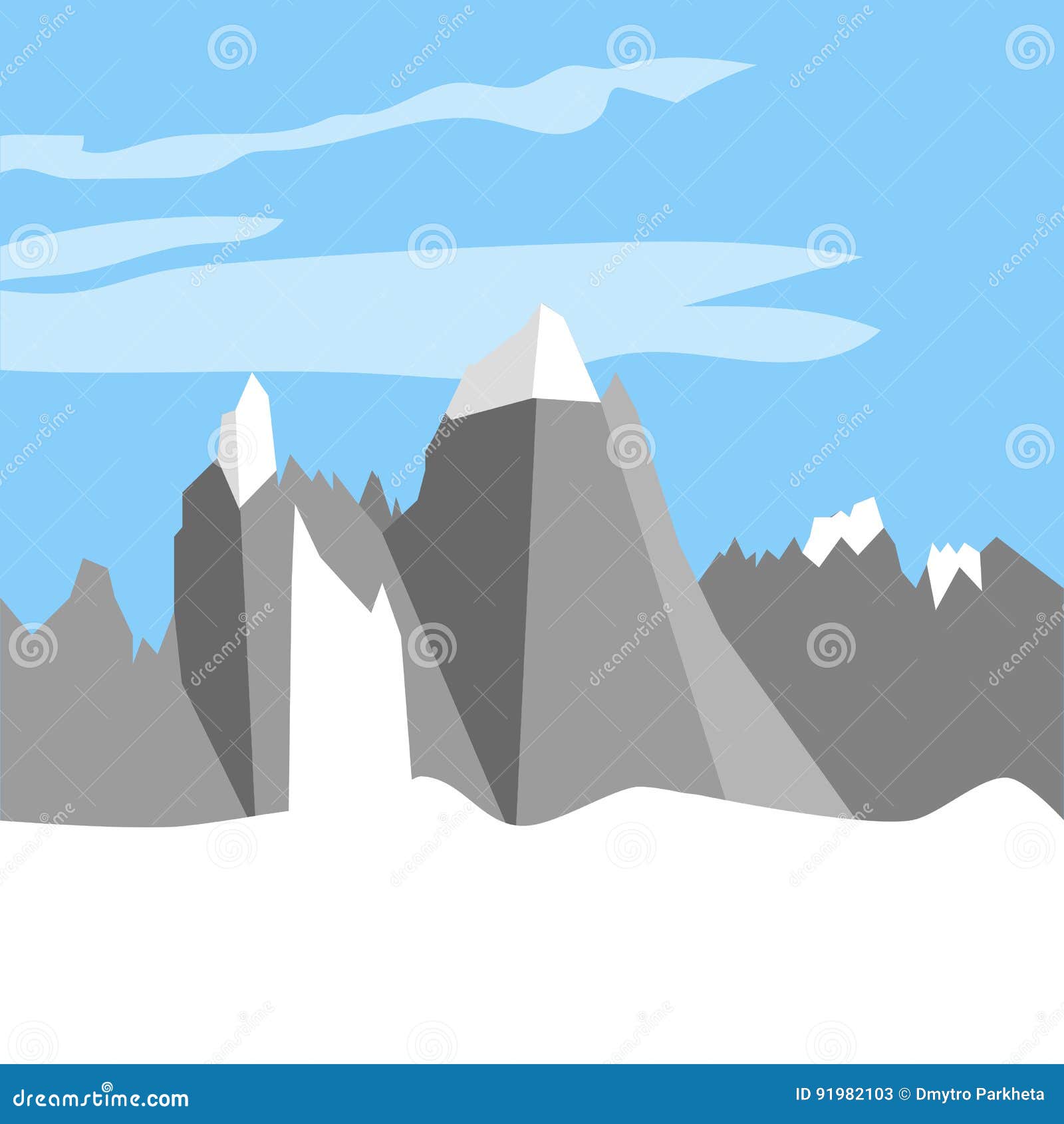 Monte Fitz Roy Mountain Cartoon Vector | CartoonDealer.com #91982103