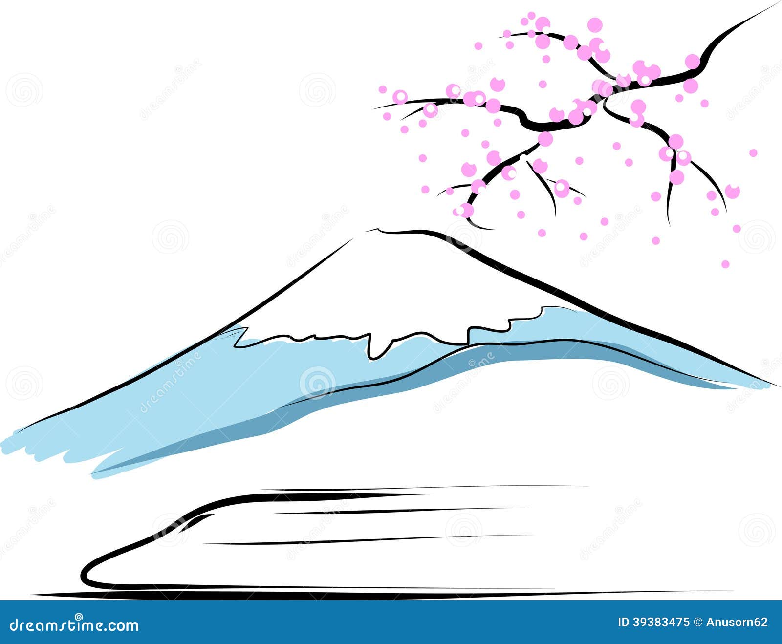 Monte Fuji ilustração do vetor. Ilustração de curso, pico - 39383475