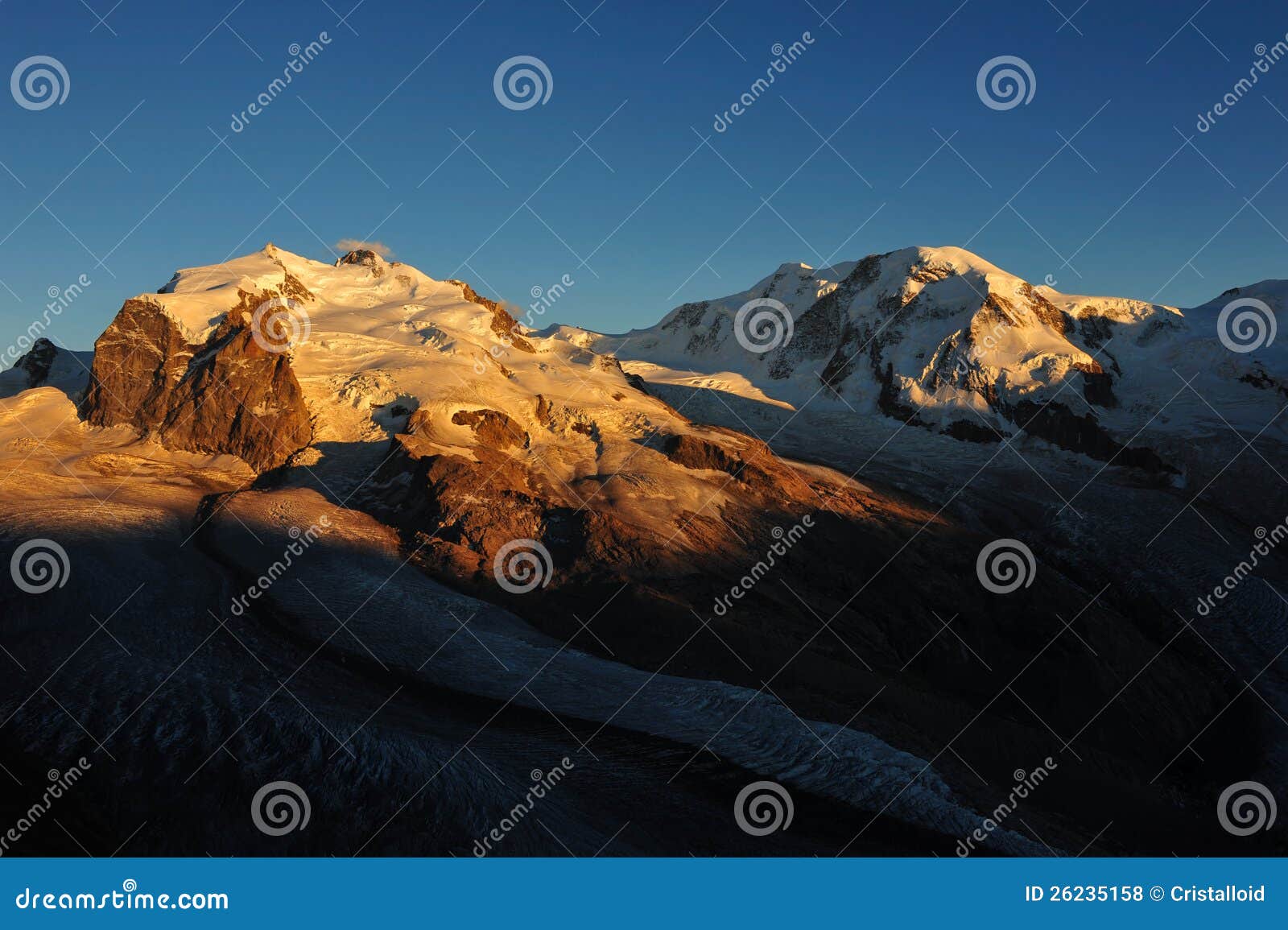 Monte Rosa Mountain Alpine Traverse Haute Route In Alps Royalty-Free ...