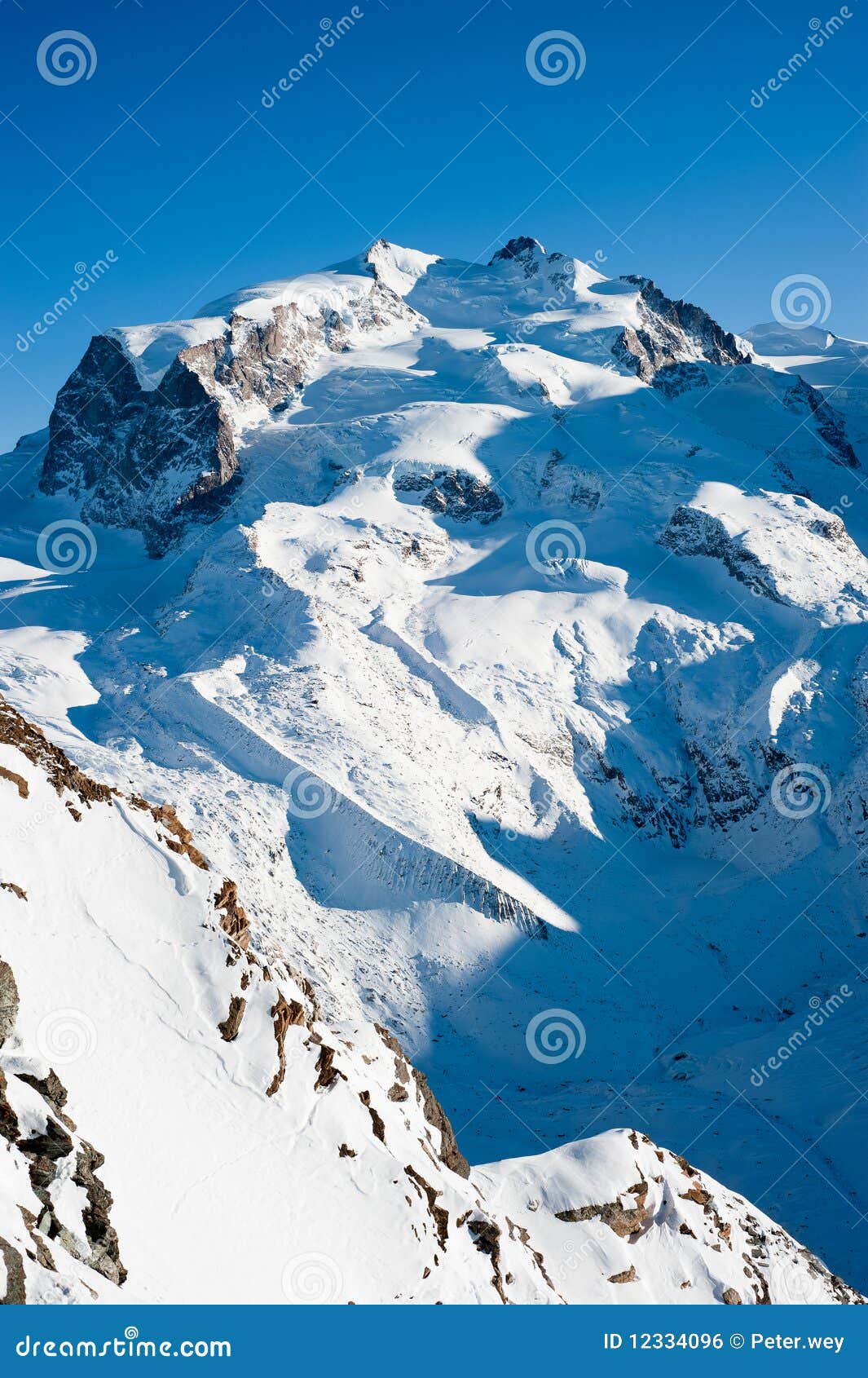 Monte Rosa mountain peak stock photo. Image of swiss - 12334096