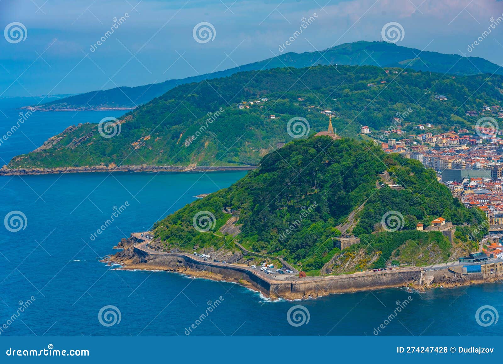 Monte Urgull at Spanish Town San Sebastian Stock Photo - Image of ...
