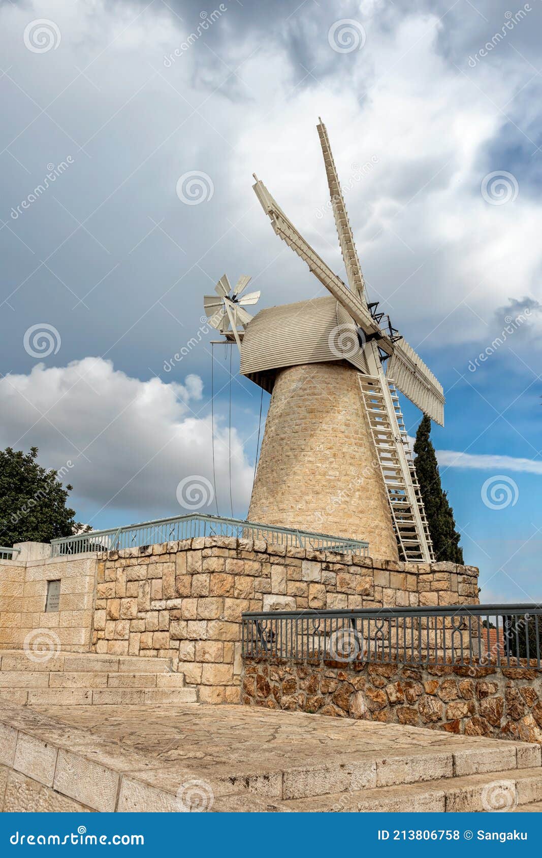 The Montefiore Windmill in Jerusalem Stock Photo - Image of historical ...