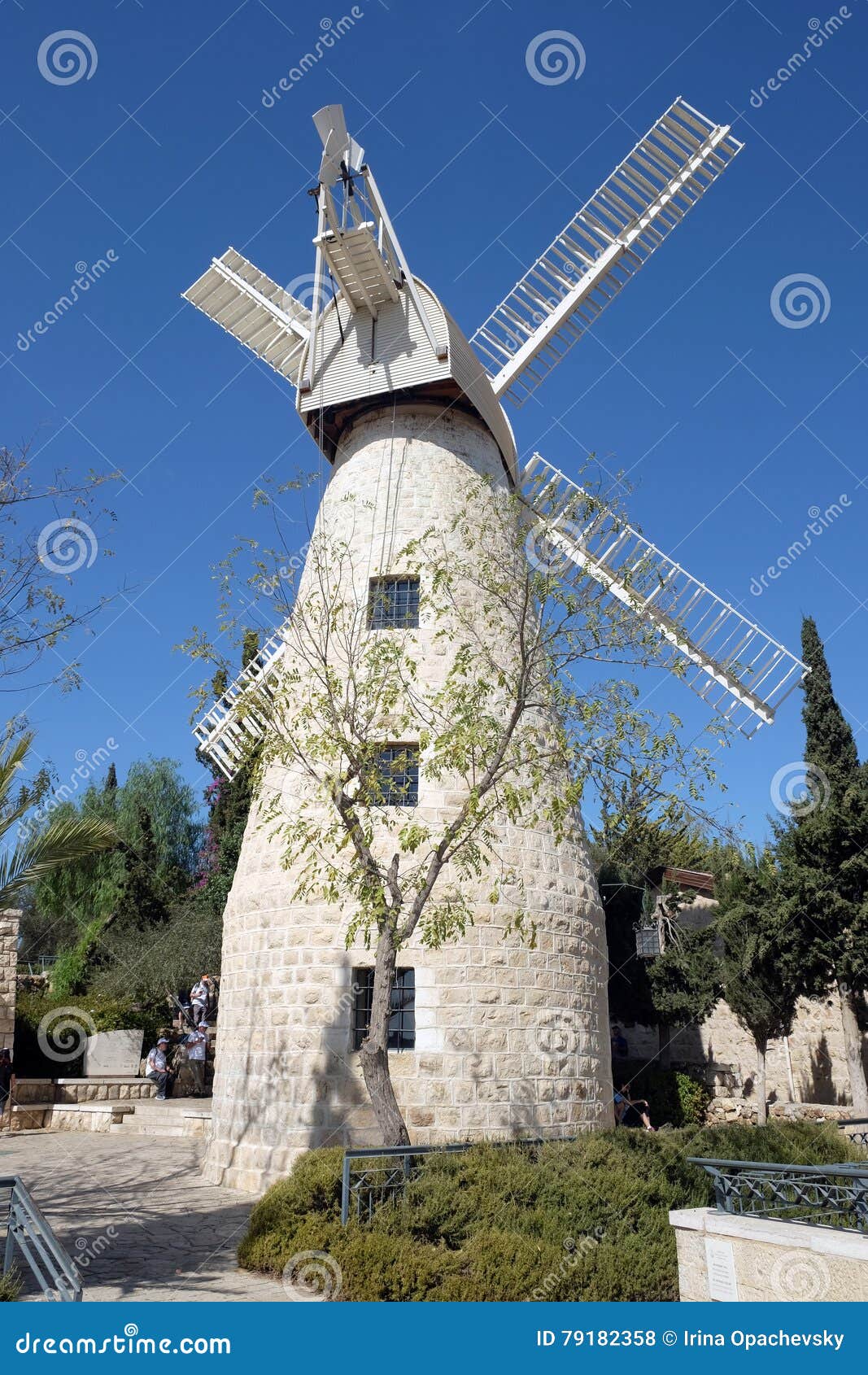 Montefiore Windmill in Jerusalem Stock Photo - Image of quarter ...