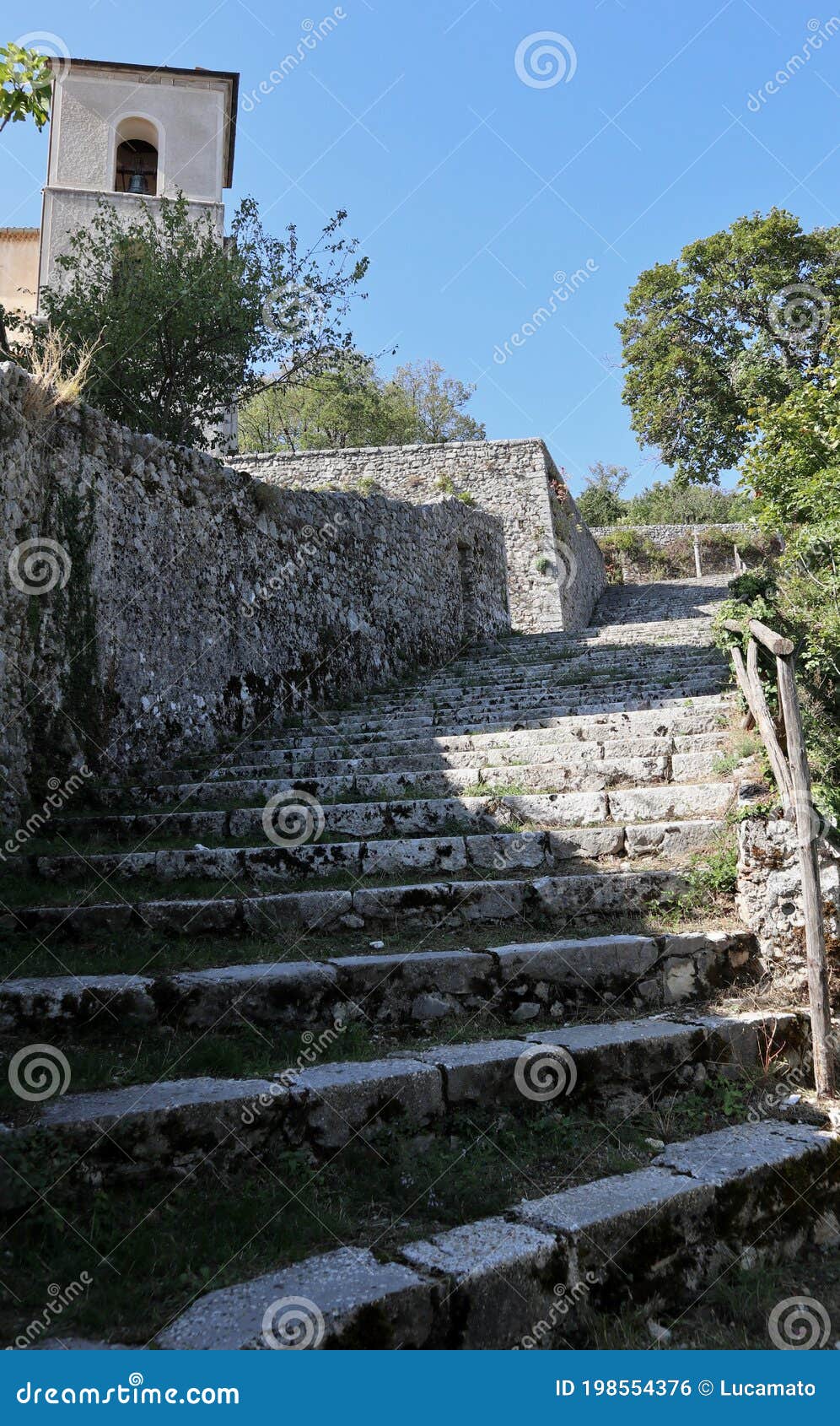 Montella - Scala Del Monastero Del Monte Stock Photo - Image of cross ...