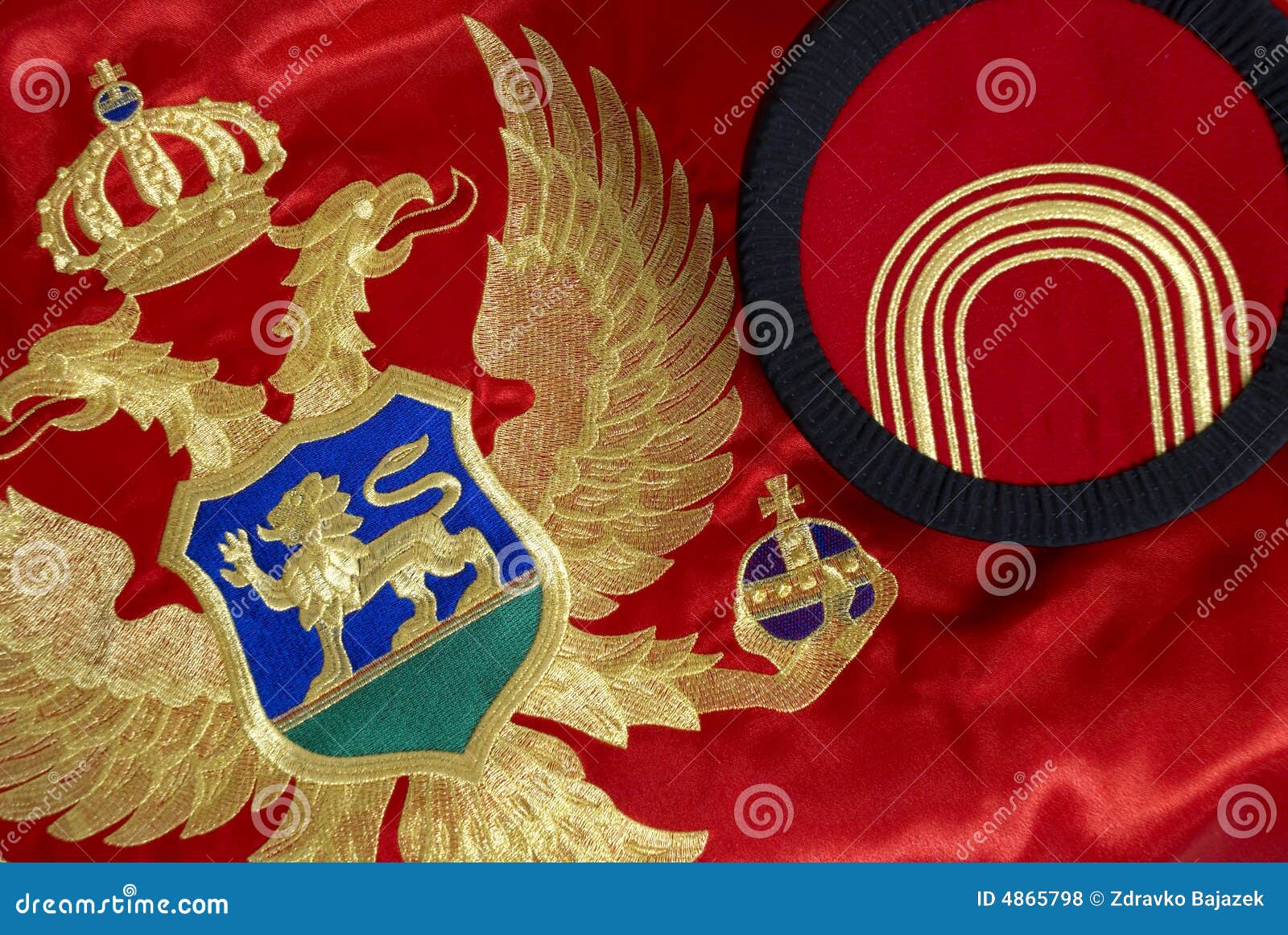 Montenegrin flag and cap stock photo. Image of flag, yellow - 4865798