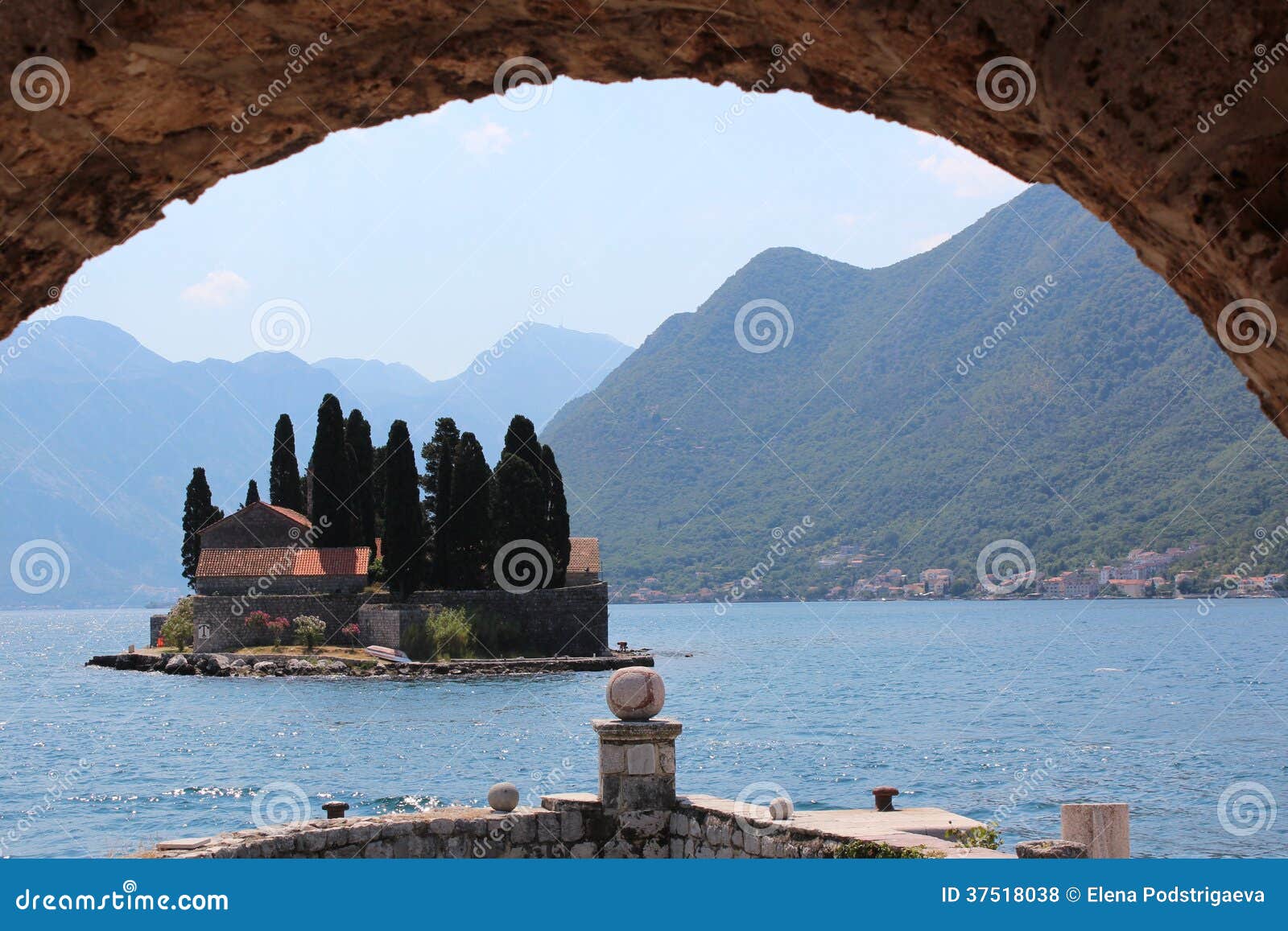 Montenegro, Boka Kotor Bay of Lake Stock Photo - Image of lake, island ...