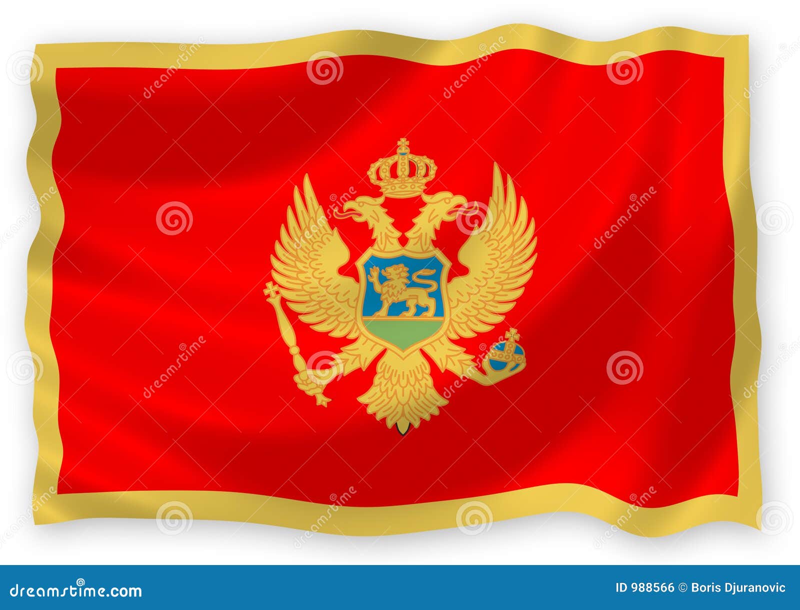 Montenegro flag stock illustration. Illustration of proud - 988566