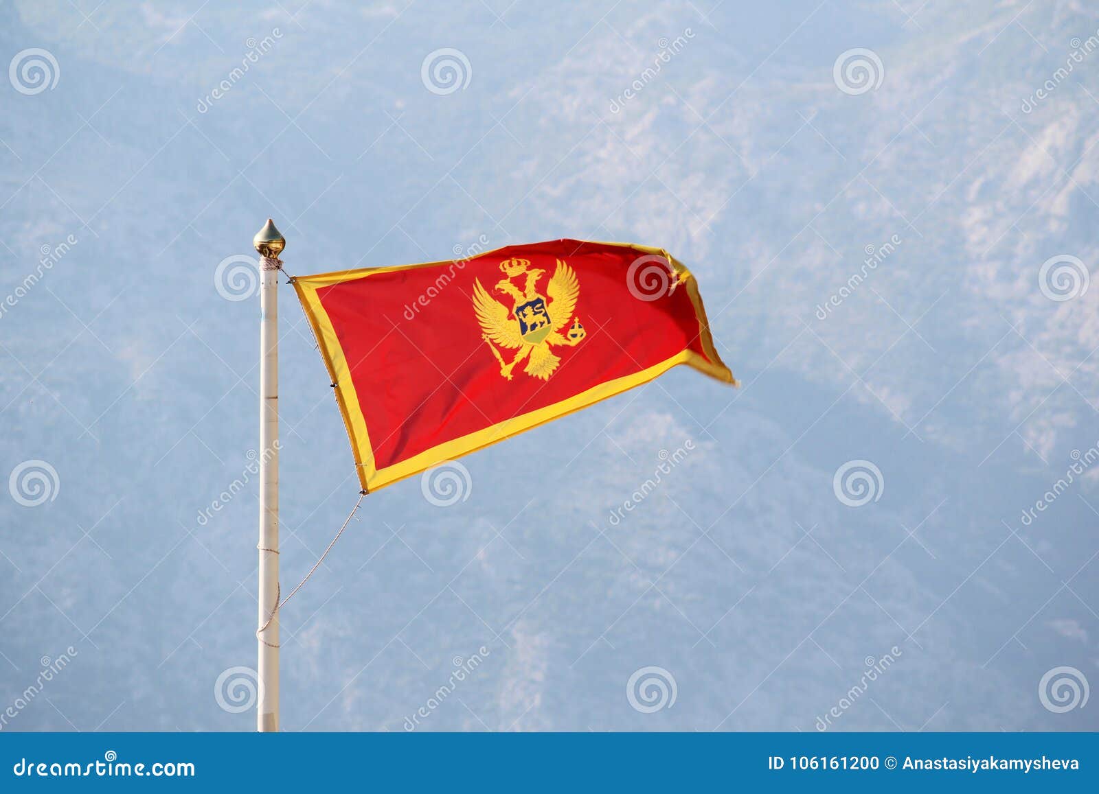 Montenegro Flag in Kotor Citadel, Montenegro Stock Photo - Image of ...