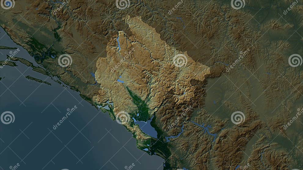 Montenegro Highlighted. Physical Stock Illustration - Illustration of ...