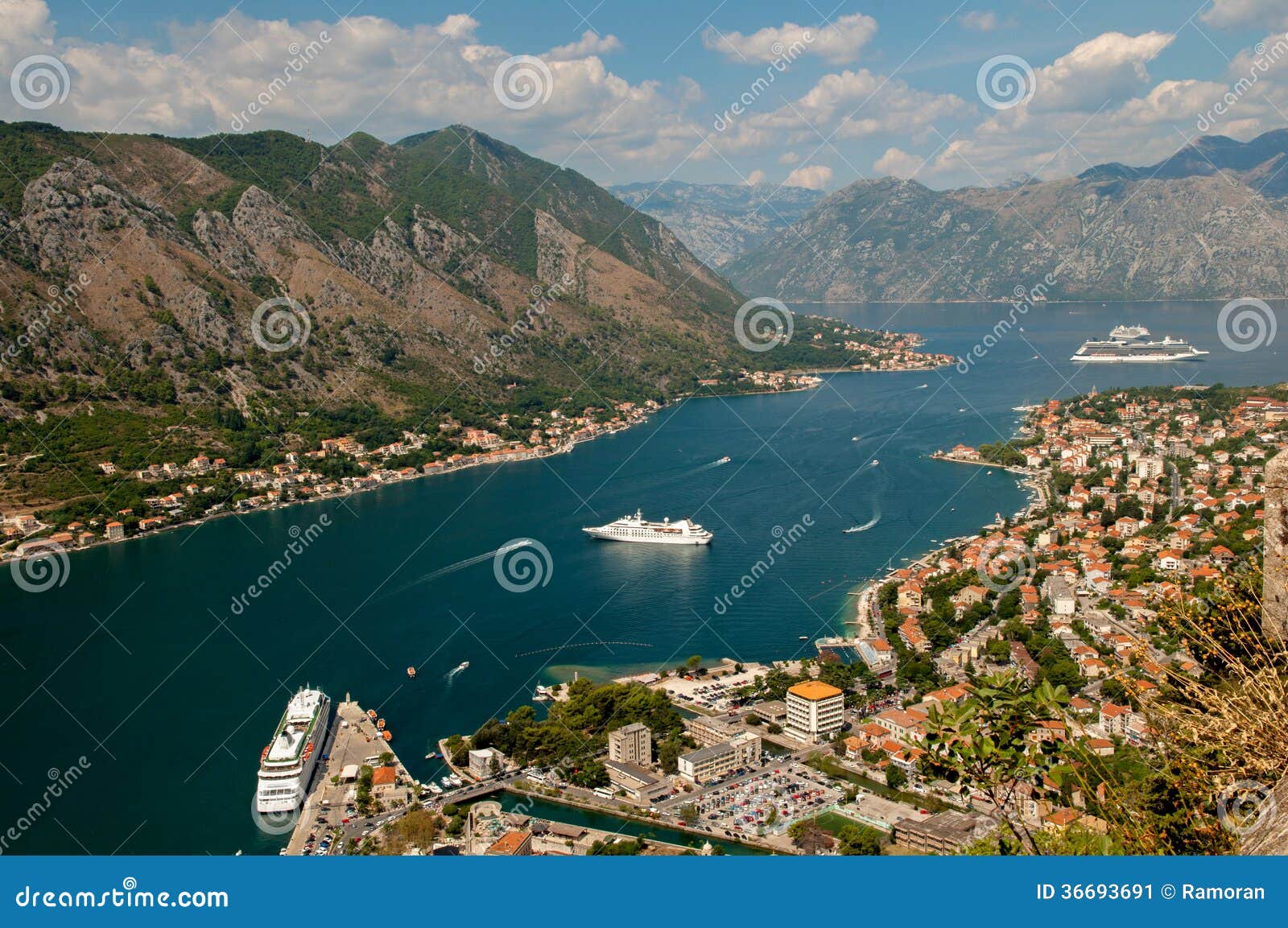 Montenegro. Kotor bay stock image. Image of panorama - 36693691