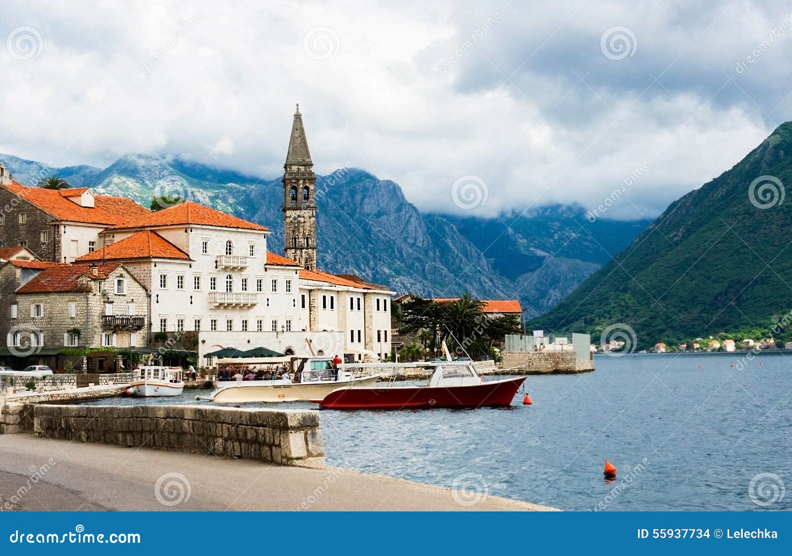 Montenegro landscape stock photo. Image of island, building - 55937734