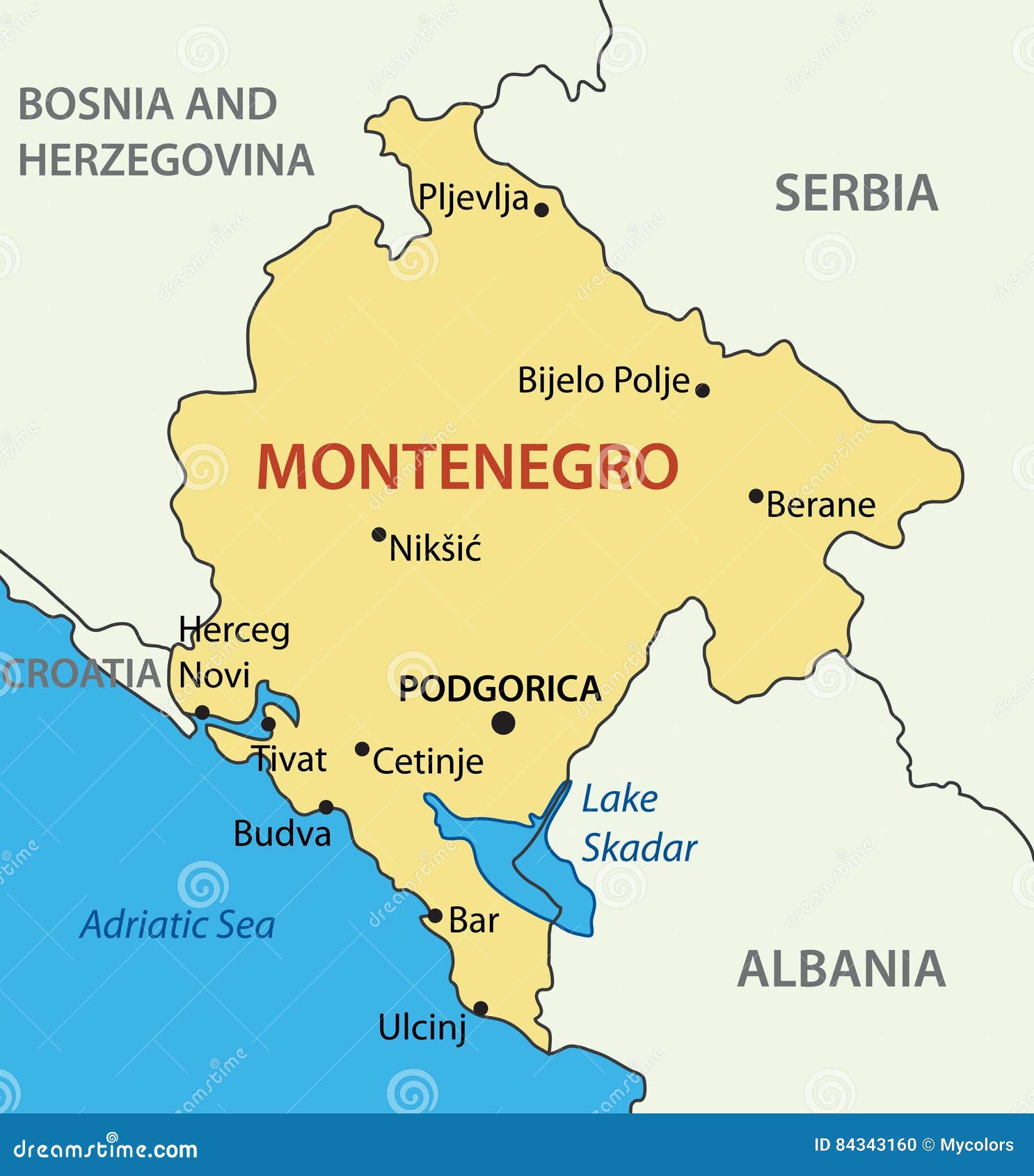 Montenegro - mapa do país ilustração do vetor. Ilustração de beira ...