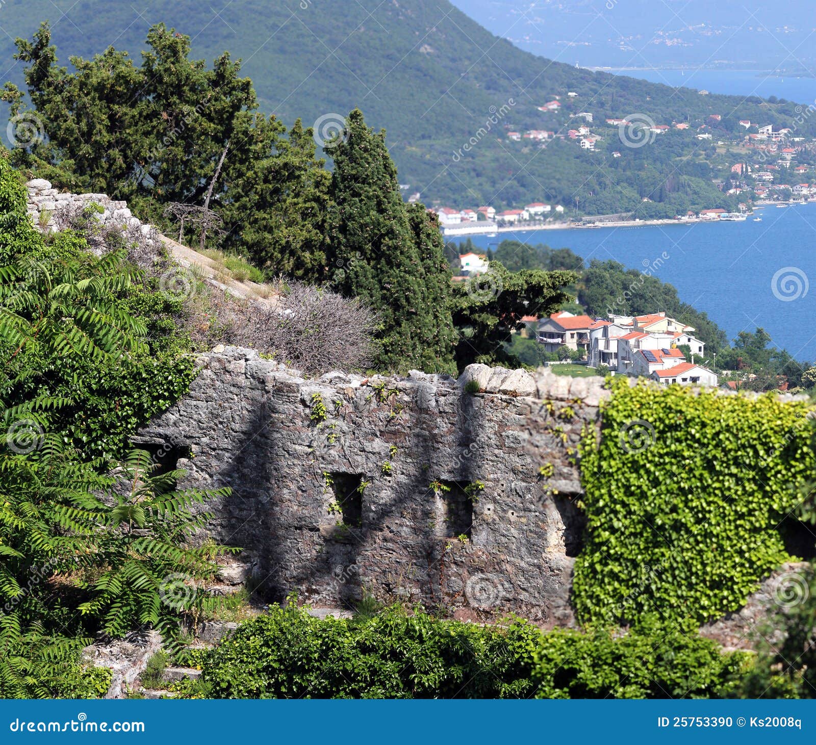 Montenegro. Old Castle Wall Stock Photo - Image of castle, water: 25753390