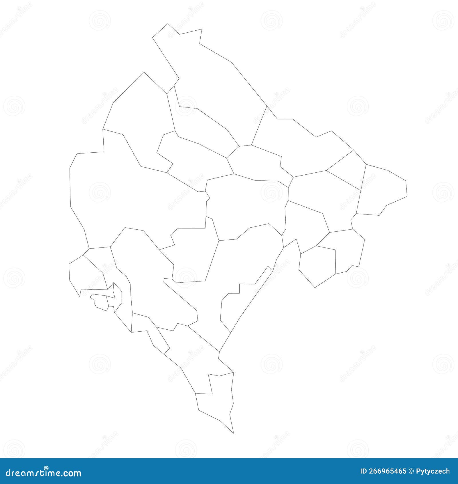 Montenegro Political Map of Administrative Divisions Stock Illustration ...