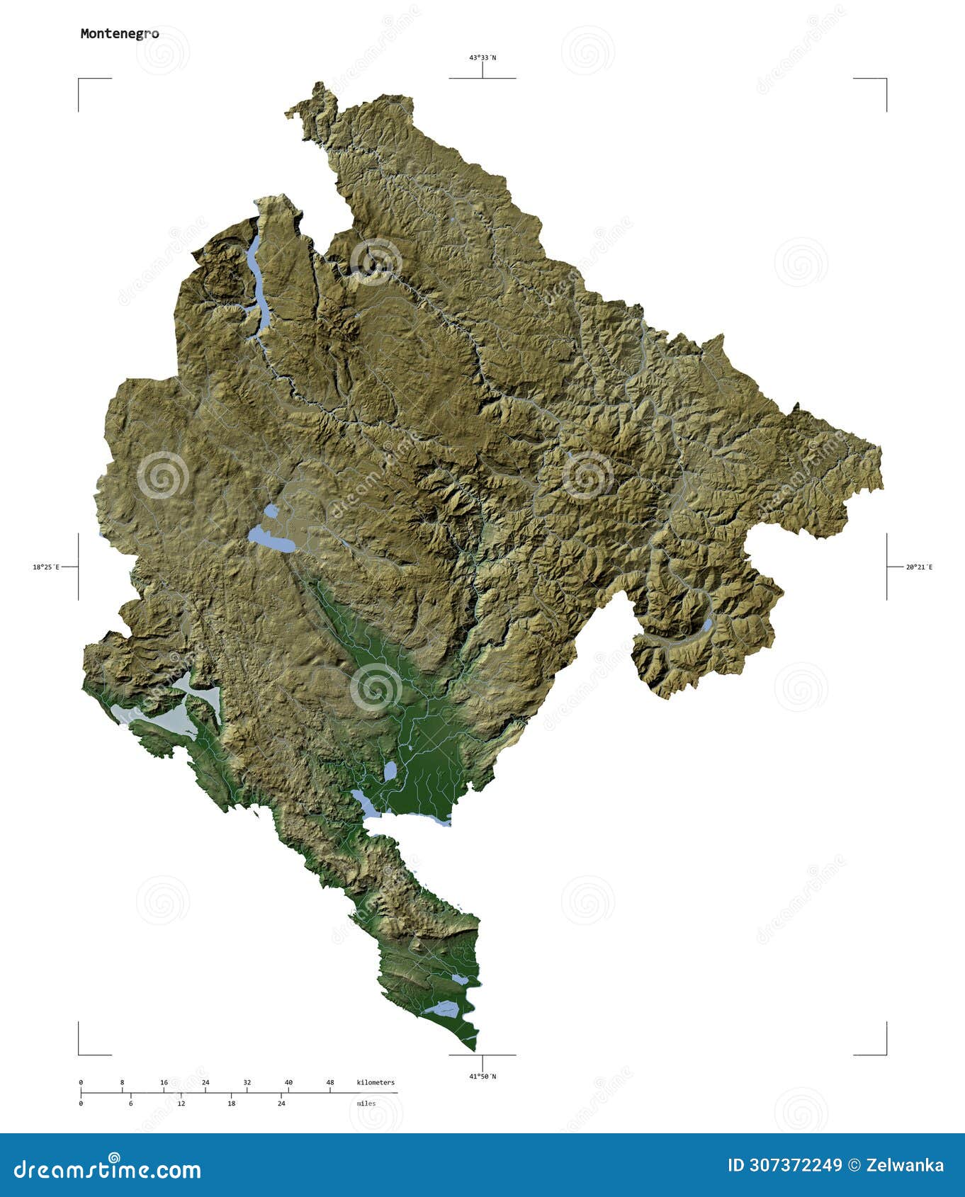 Montenegro Shape on White. Pale Stock Illustration - Illustration of ...