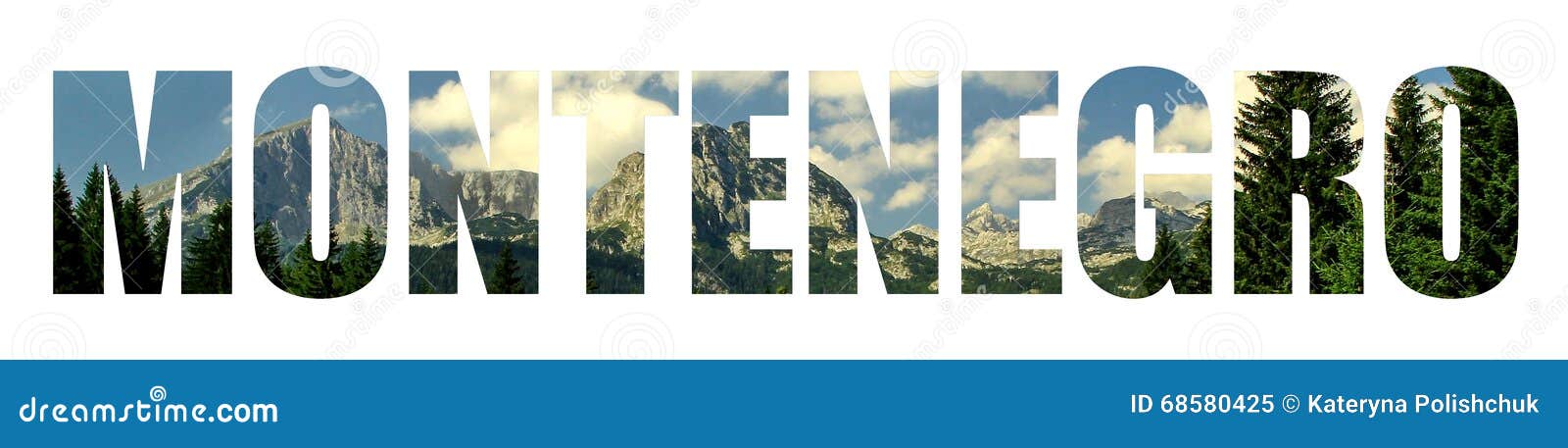 Montenegro Sign Transparent Letters Landscape Royalty-Free Stock ...