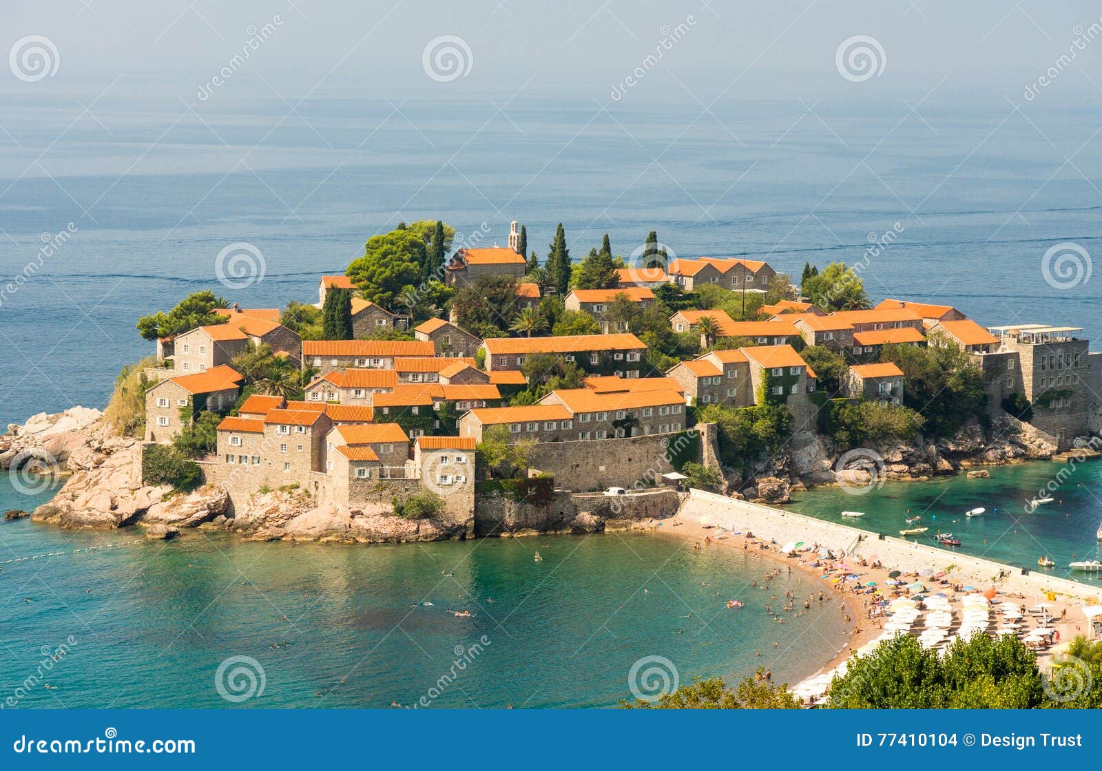 Montenegro: St Stephen Eiland Stock Foto - Image of langs, ingang: 77410104