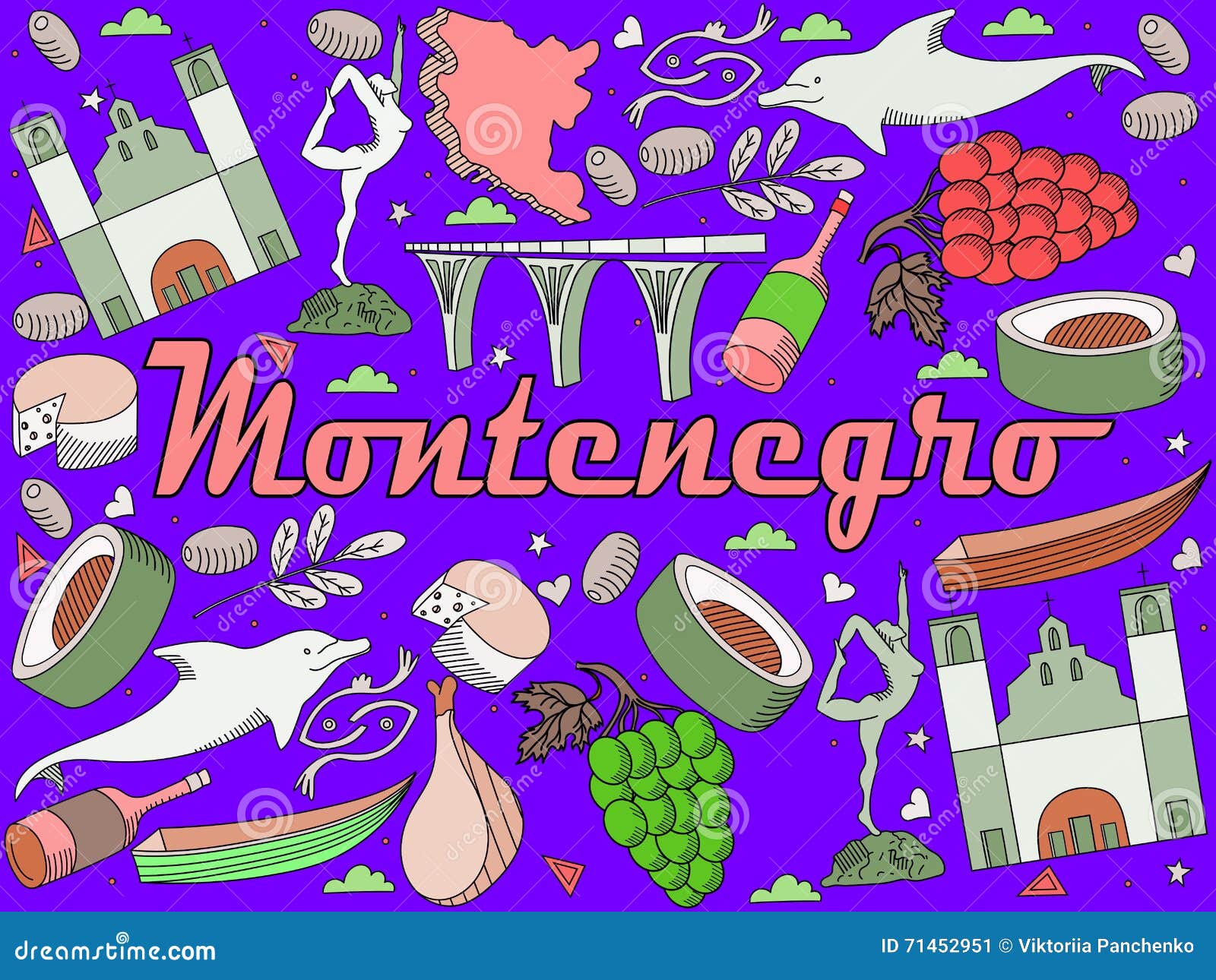 Montenegro Vector Illustration Stock Vector - Illustration of land ...