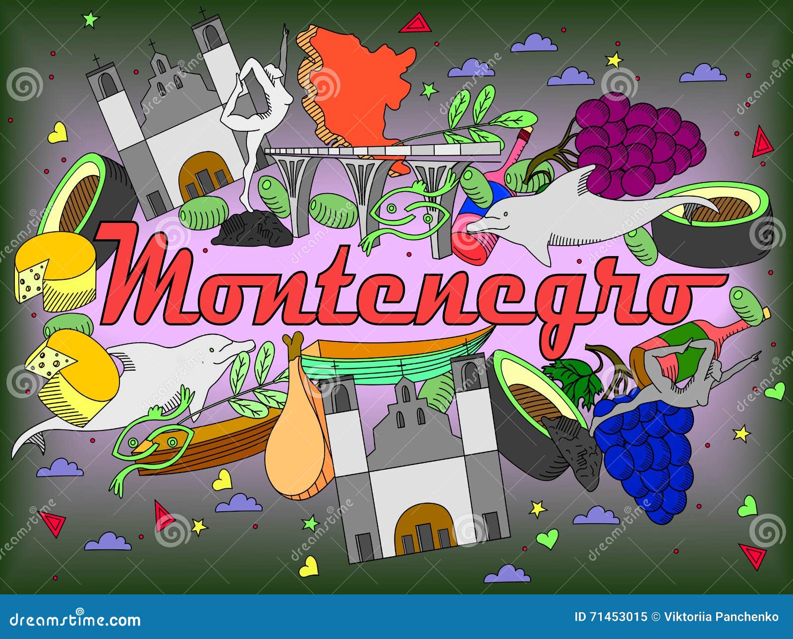 Montenegro Vector Illustration Stock Vector - Illustration of element ...