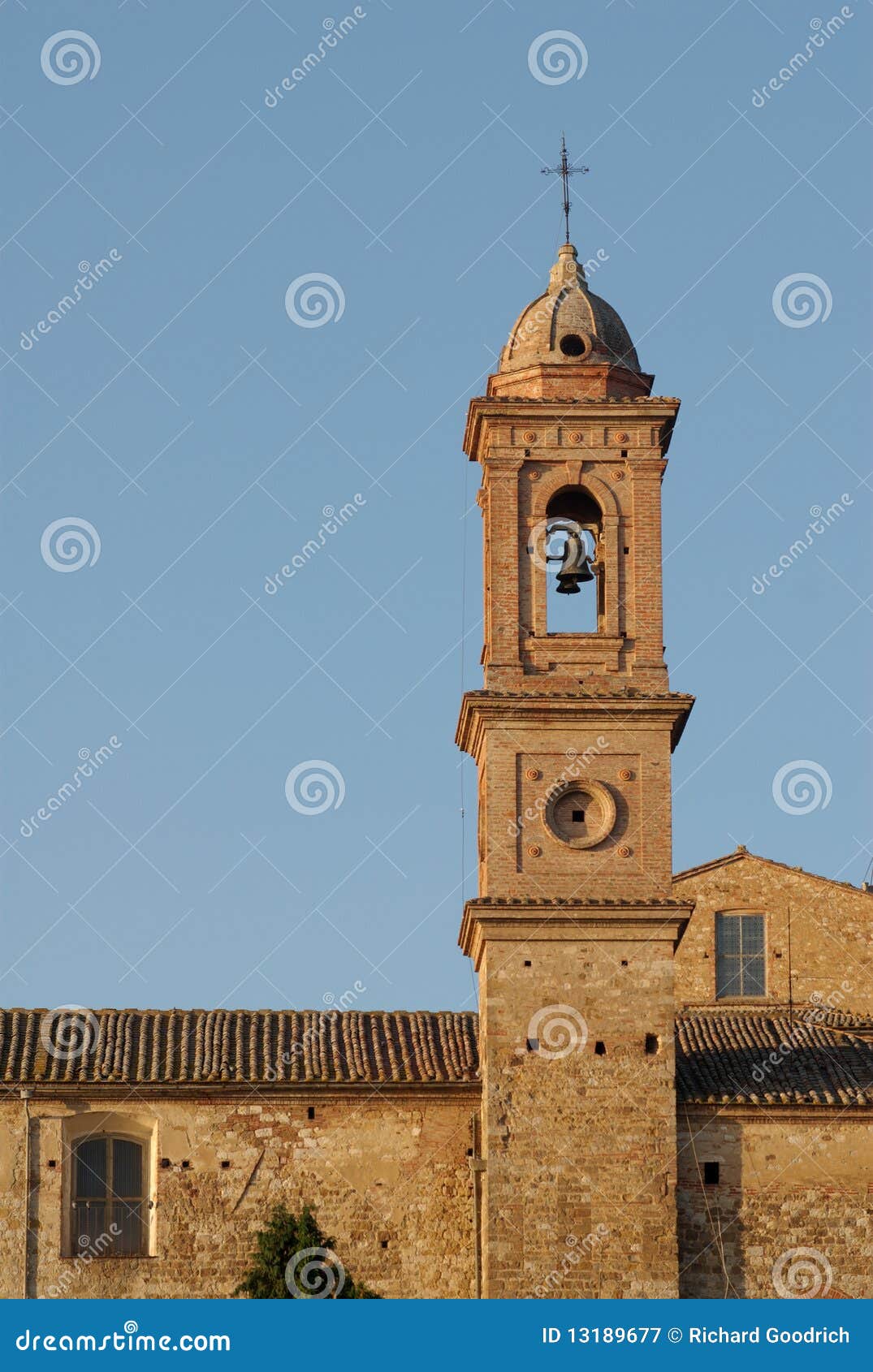 Montepulciano Bell Tower, Italy Stock Image - Image of europe, morning ...