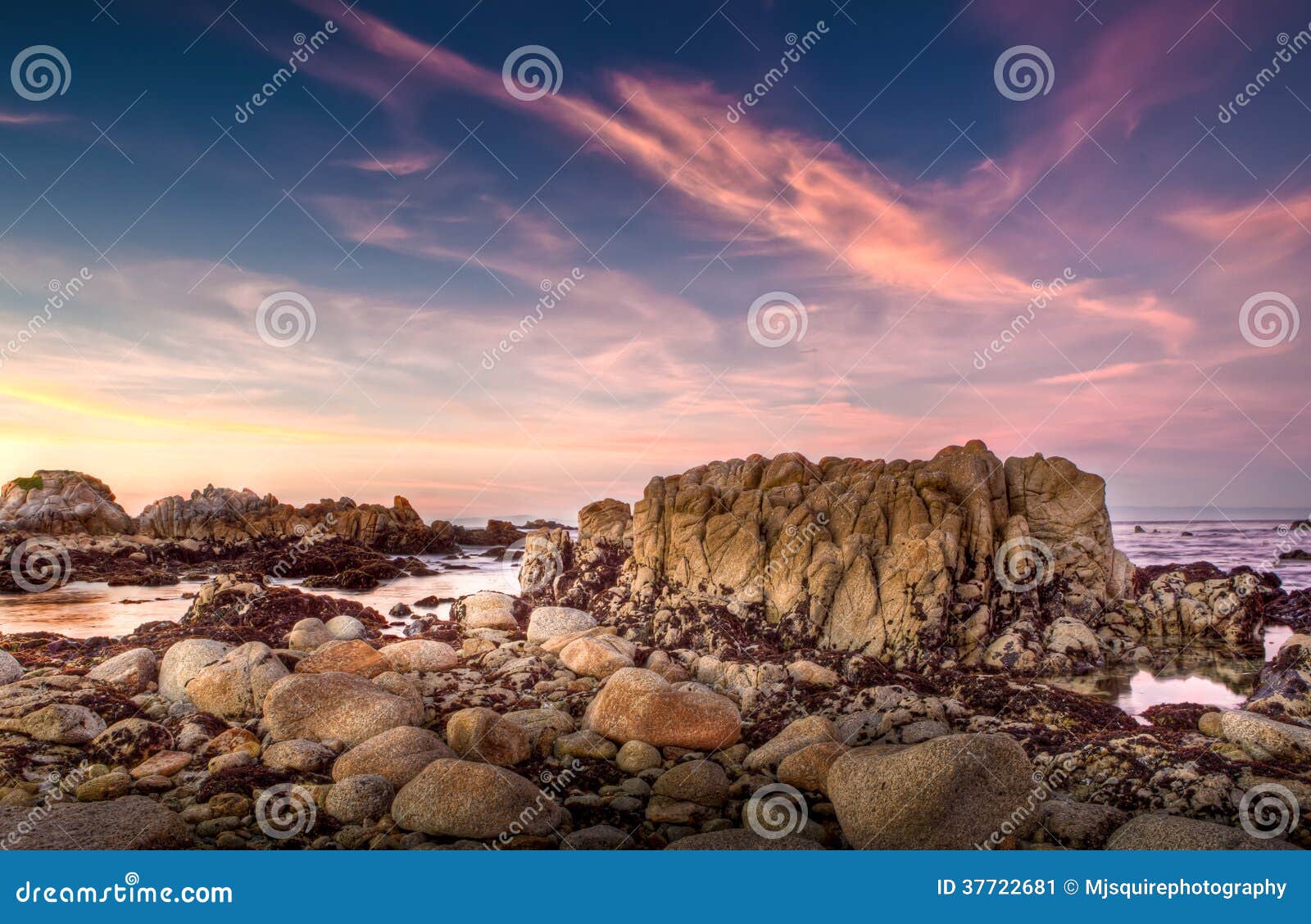 Monterey, California Sunset Stock Image - Image of landscape, ocean ...