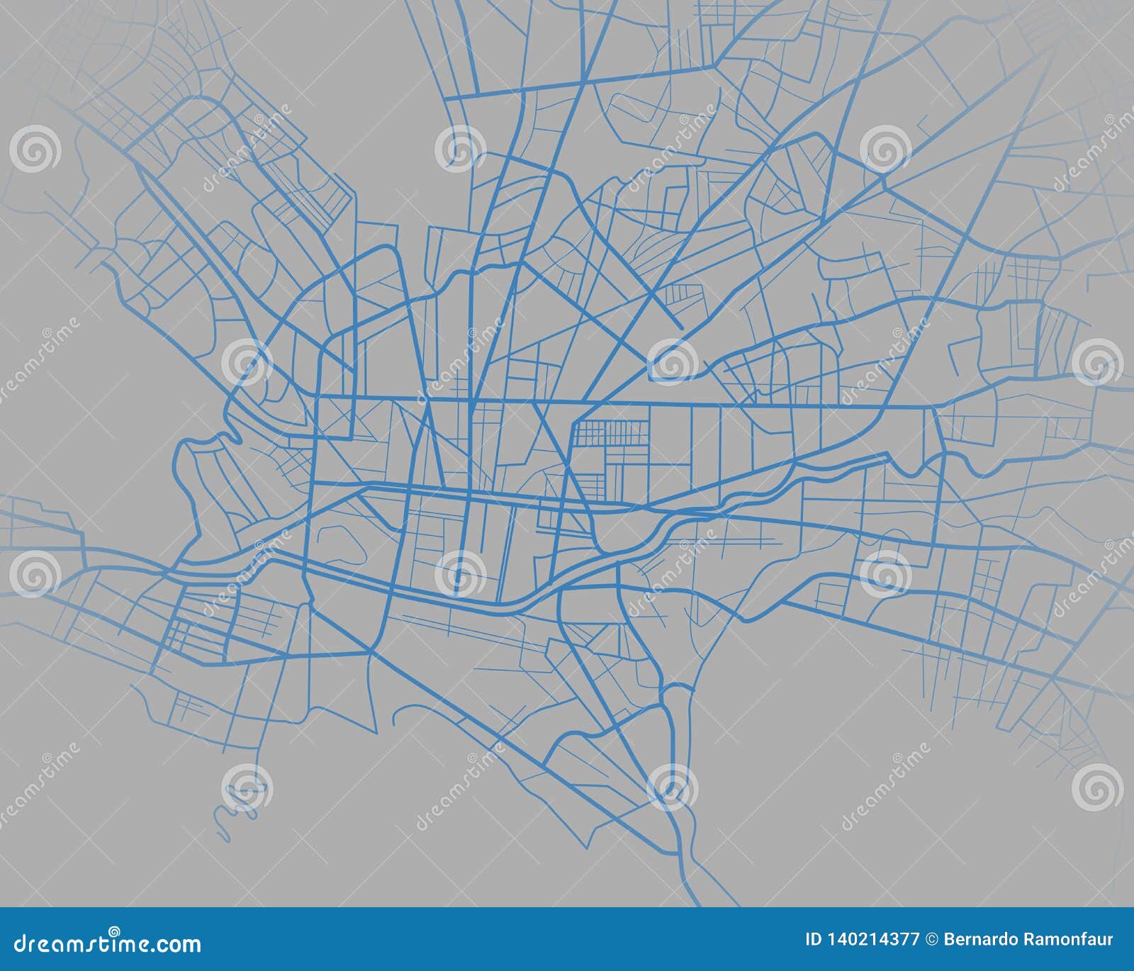 Monterrey Mexico City Map Digital Illustration Stock Illustration ...