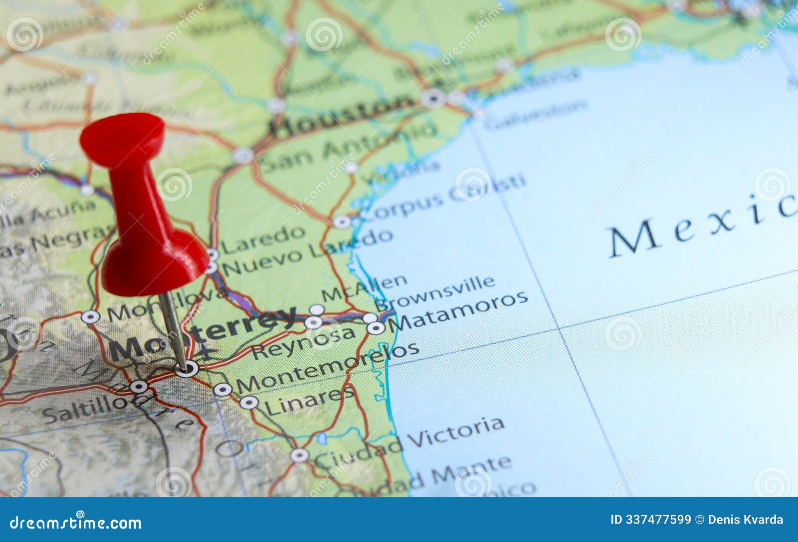 Monterrey, Mexico Pin on Map Stock Image - Image of state, journey ...
