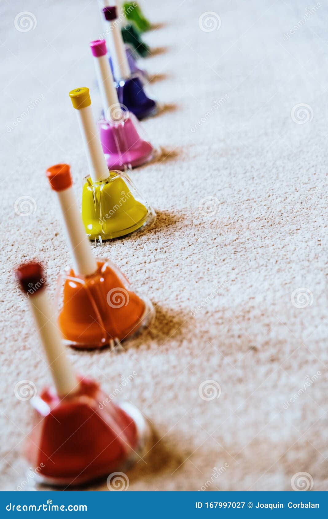 Bells of musical colors stock image. Image of decoration - 167997027