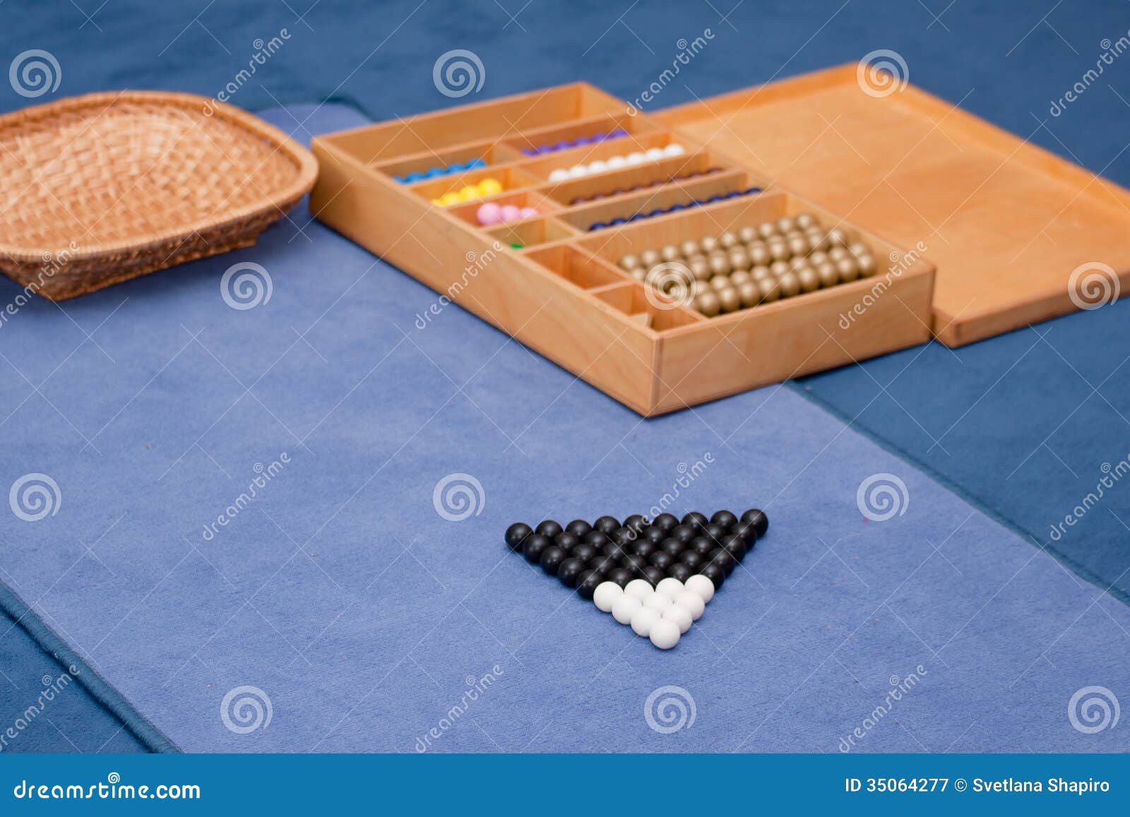 Montessori Educational Material. Bead Stairs. Stock Image - Image of ...