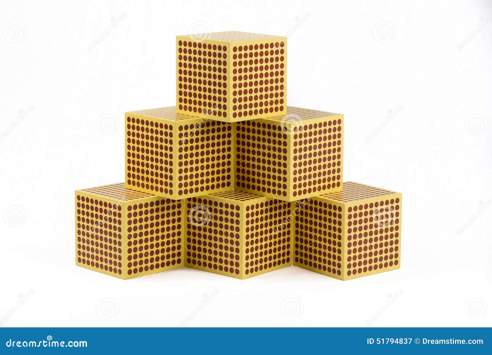 Material Golden Beads 1000 Cube Mathematics Decimal System Stock Photos ...