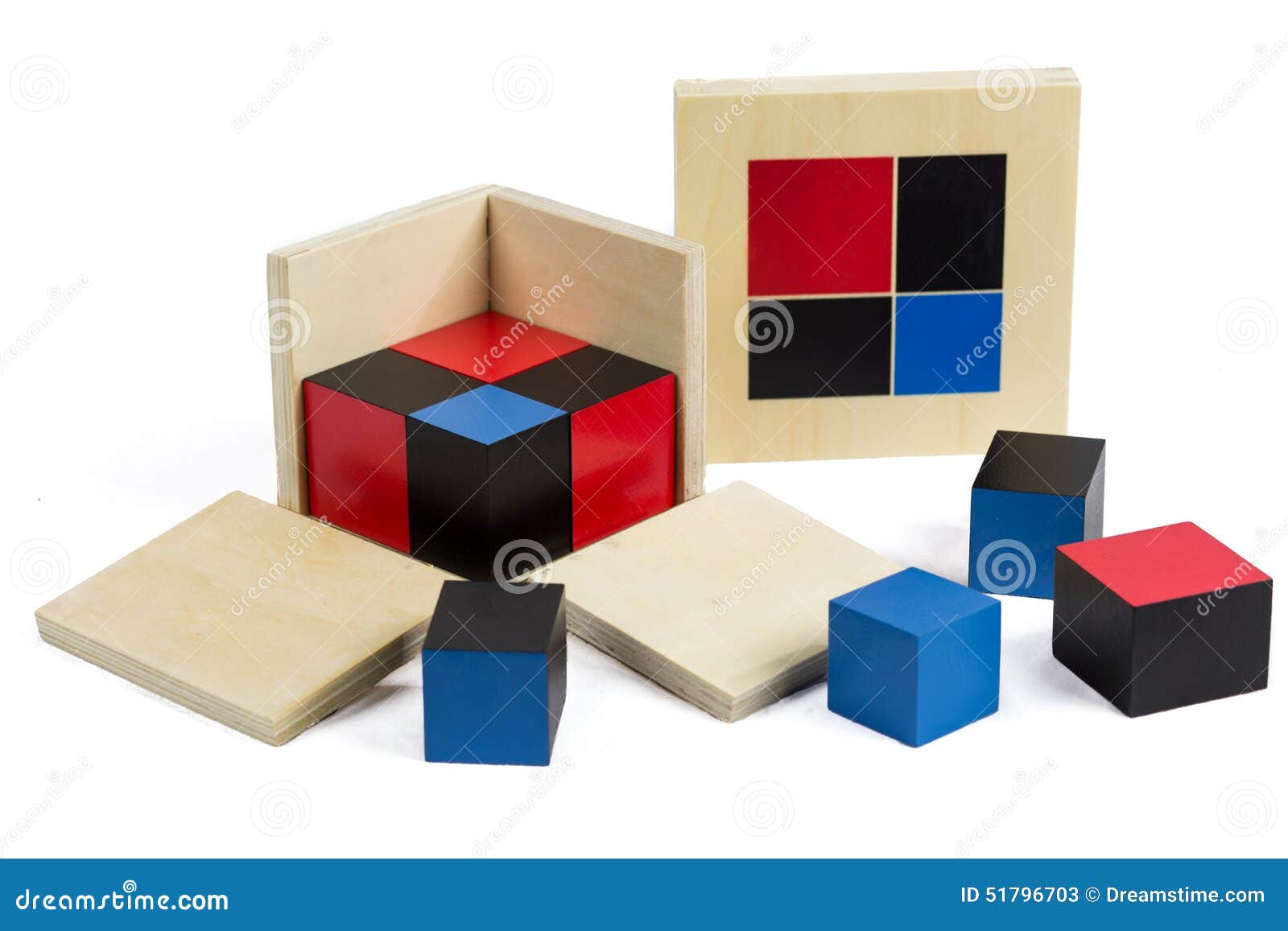 Montessori Material Binomial Cube Stock Image - Image of binomial ...