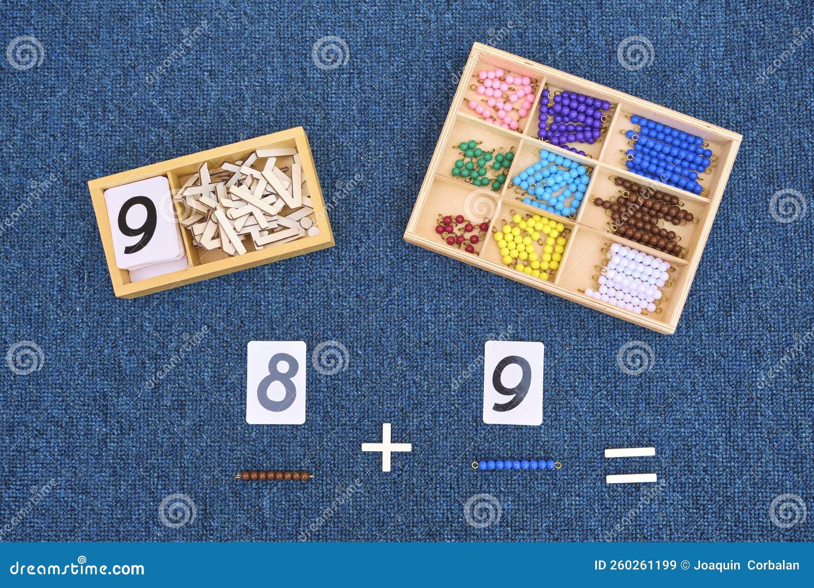 Montessori Material To Present Addition Operations in Schools Stock ...