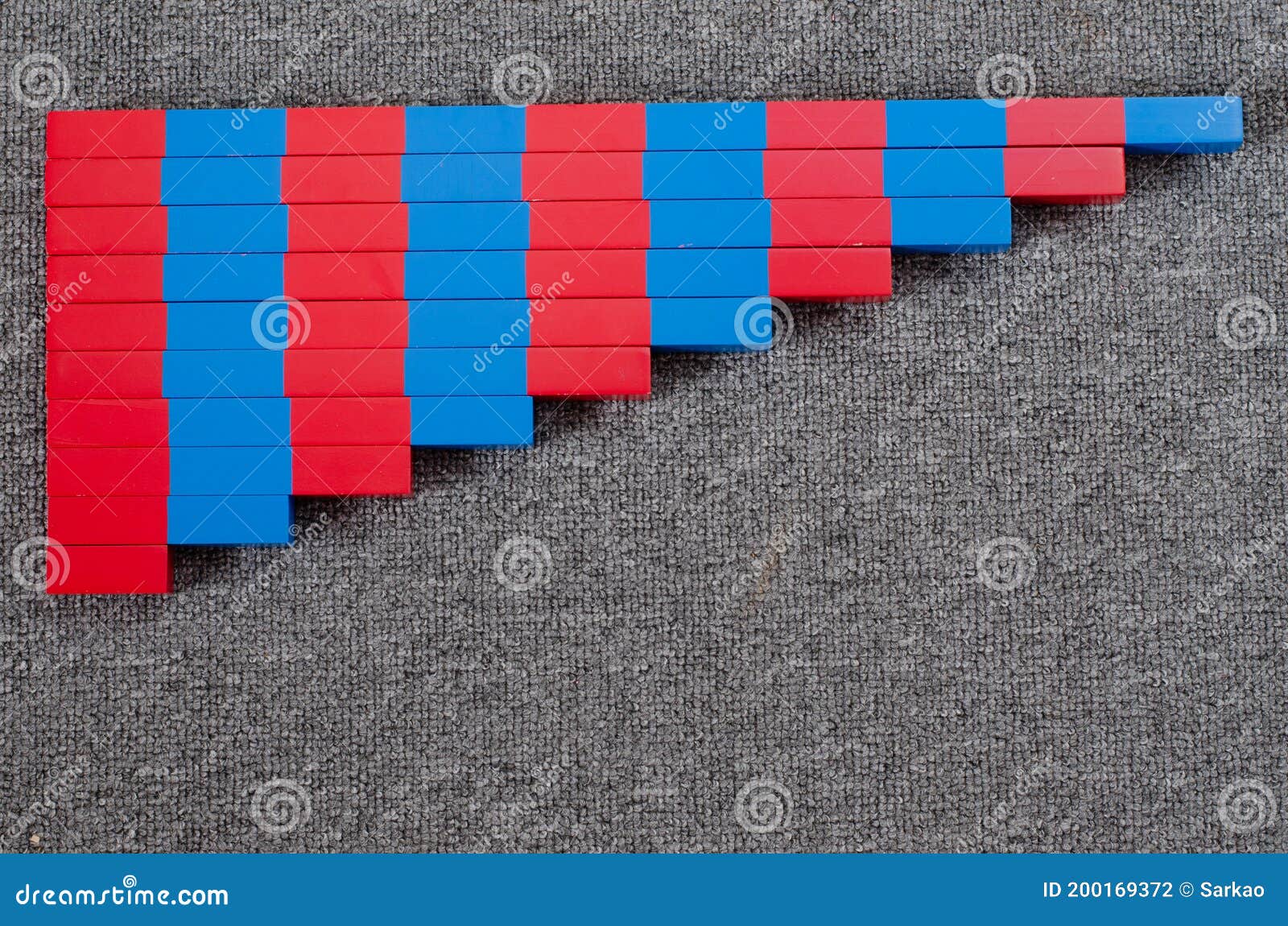 Montessori Number Rods set stock photo. Image of education - 200169372