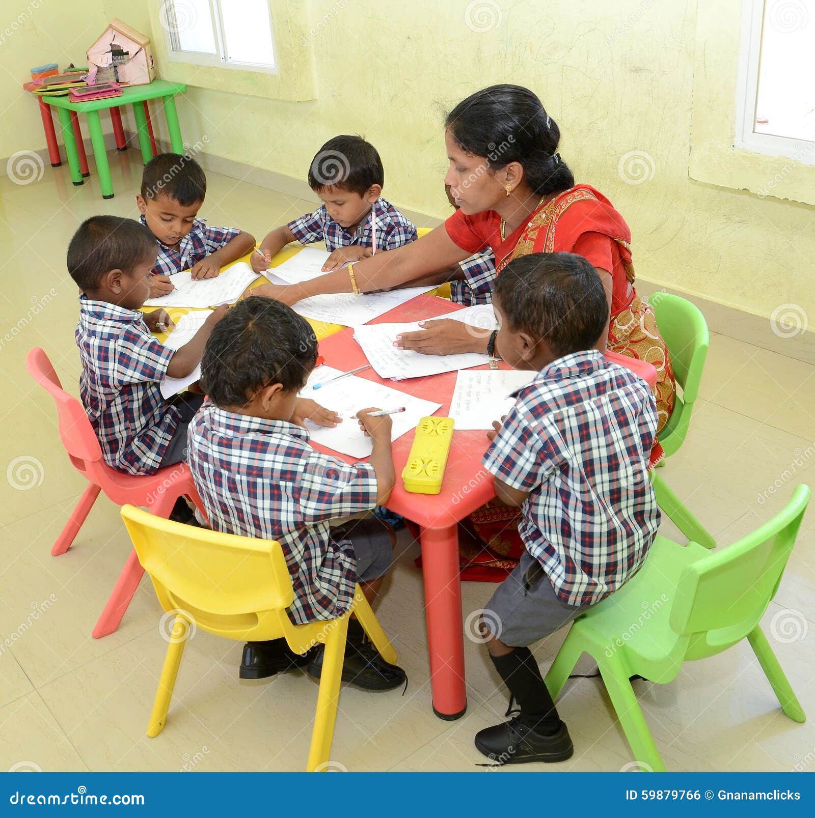 Indian School Kids In Classroom