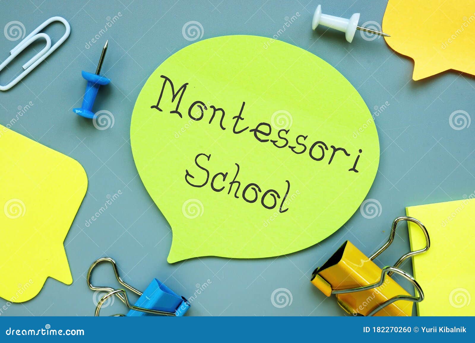Montessori School Sign on the Page Stock Photo - Image of teaching ...