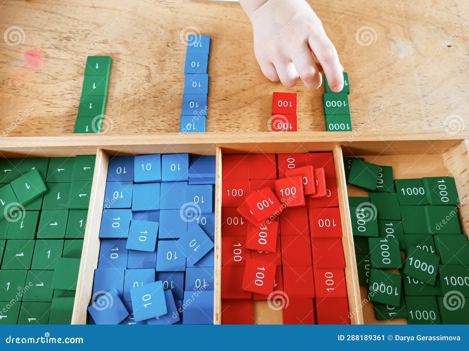 Montessori Stamp Game Material Stock Image - Image of math, stamp ...