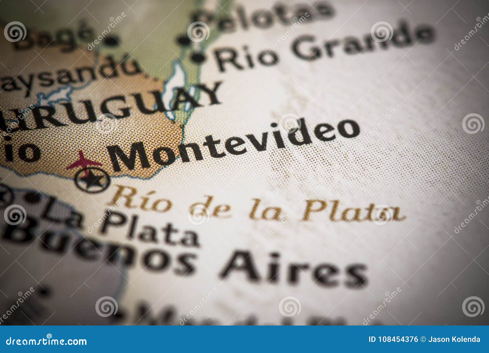 Montevideo on map stock photo. Image of america, political - 108454376