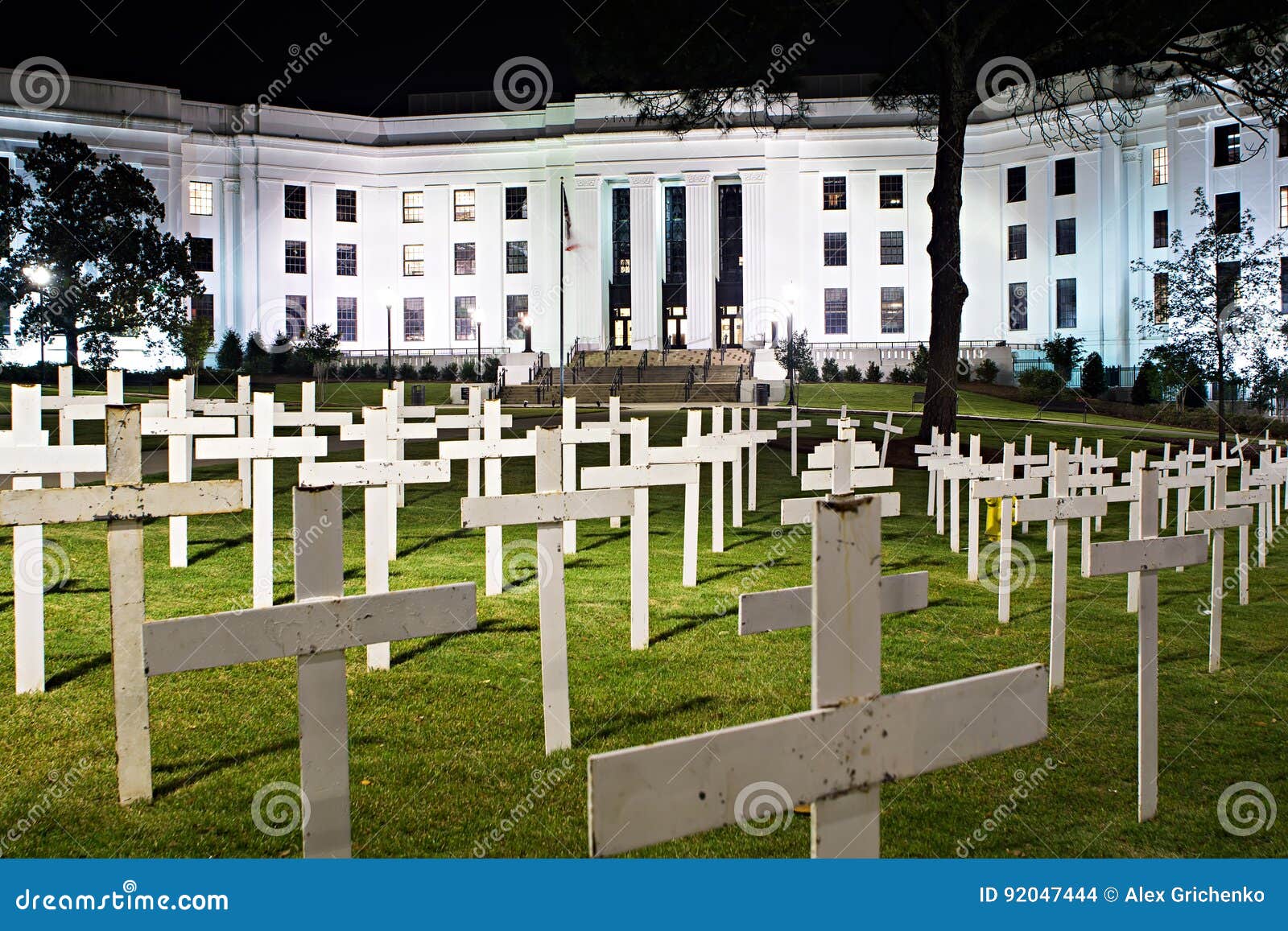 Montgomery Alabam Downtown at Night Time Stock Photo - Image of blue ...