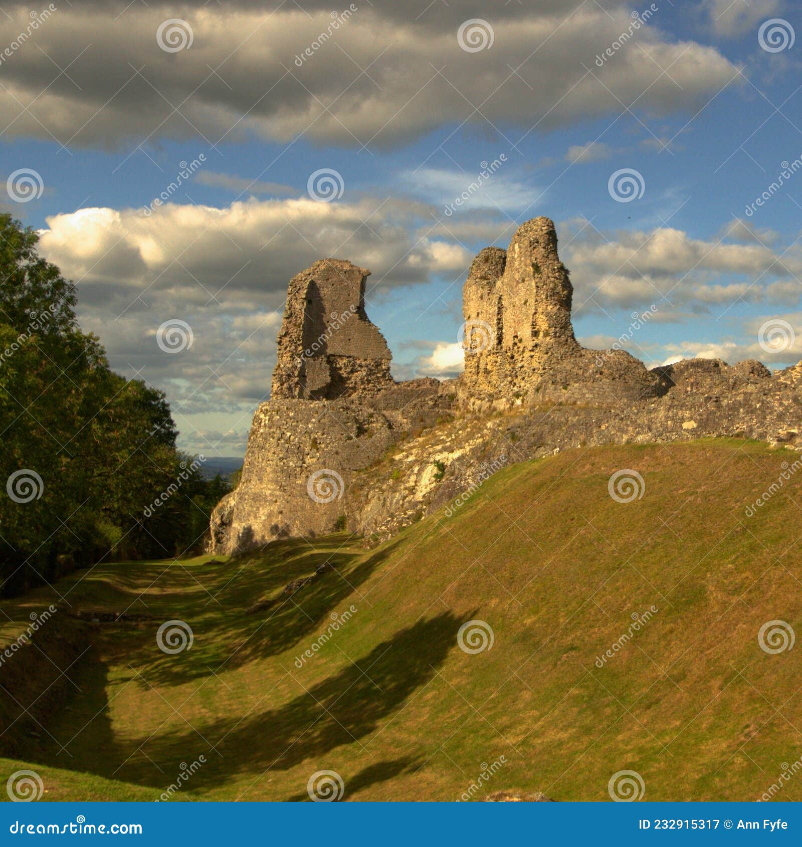 Montgomery Castle stock image. Image of mountain, fortification - 232915317
