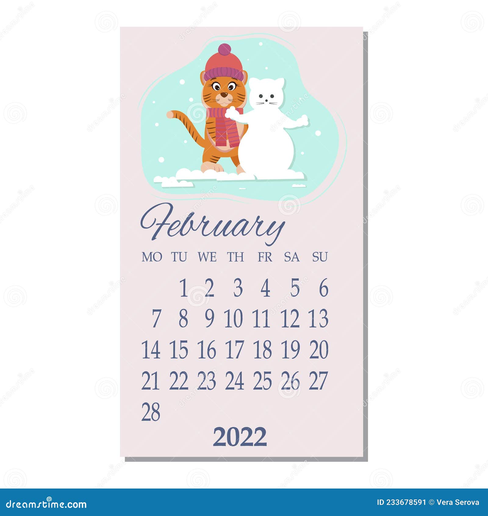 The Month of the Calendar is February Stock Vector - Illustration of ...
