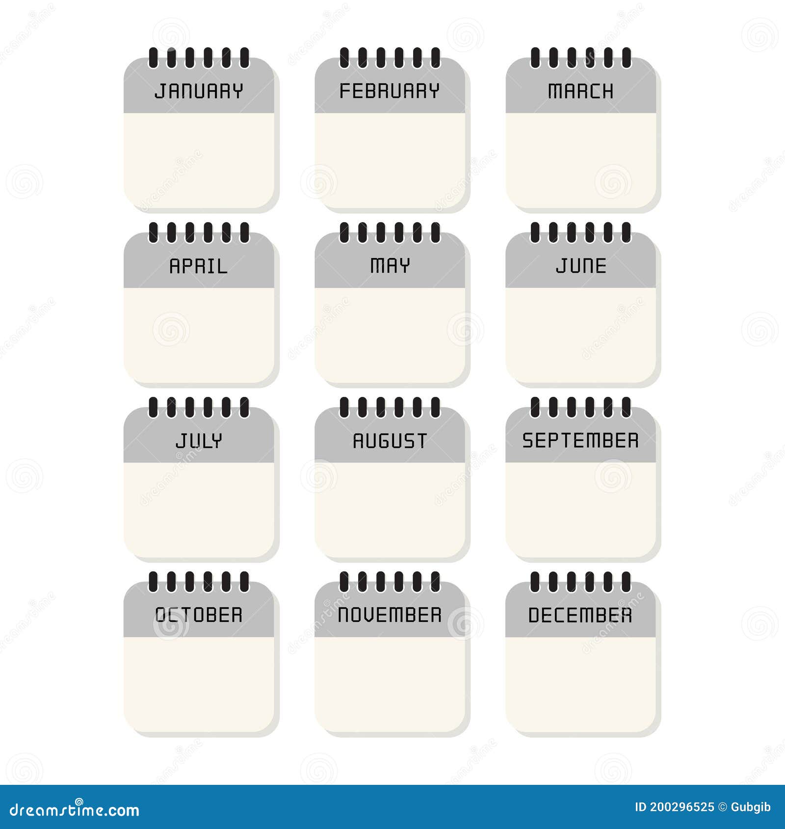 Month Calendar Flat Icon on White Background Stock Vector ...