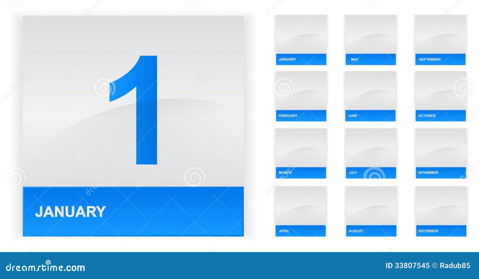 Month Calendar Icons Set stock vector. Illustration of pages - 33807545