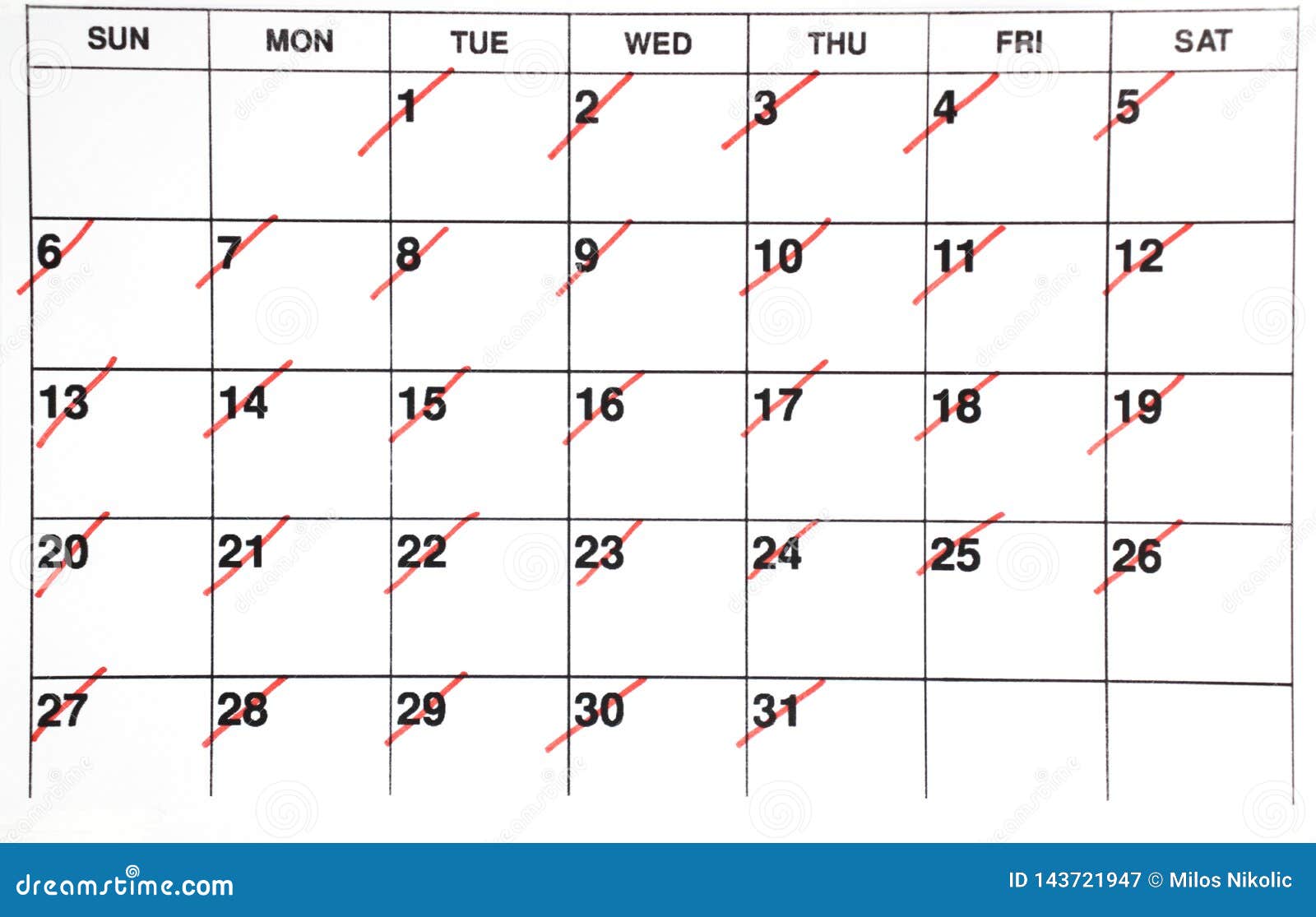 Month Calendar and Marked Days Stock Image - Image of desk, computer ...