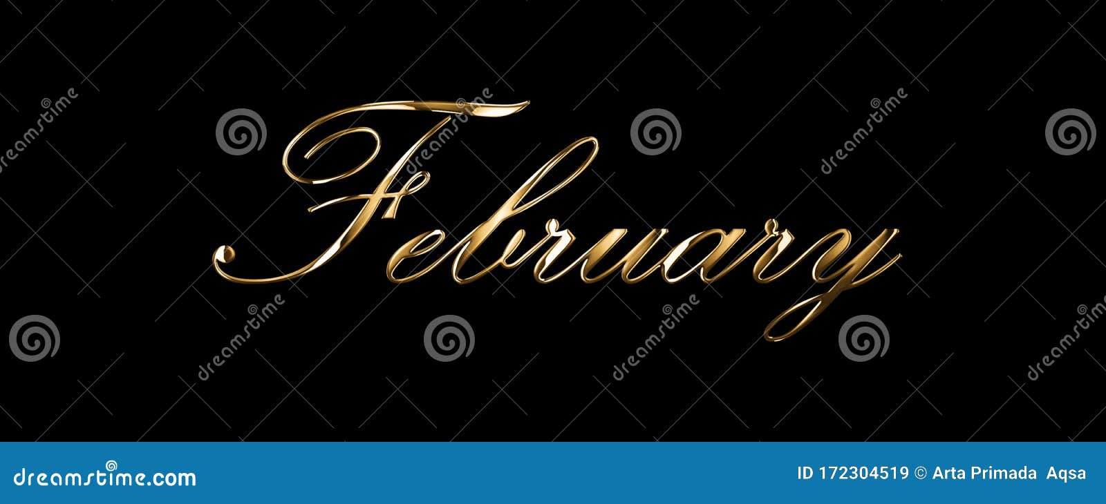 Month february golden text stock illustration. Illustration of font ...