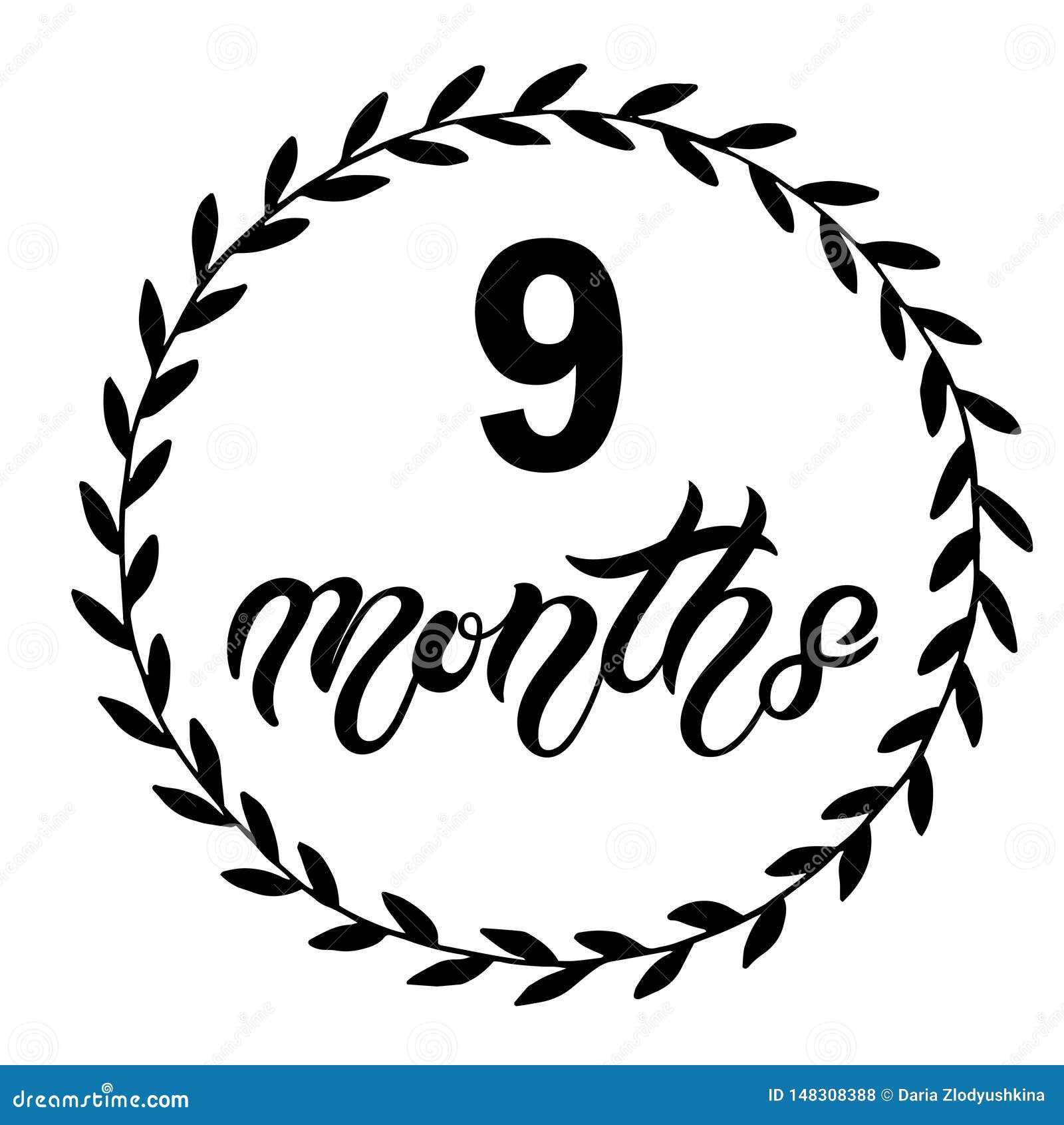 Month. Hand Drawn Lettering Stock Illustration - Illustration of ...