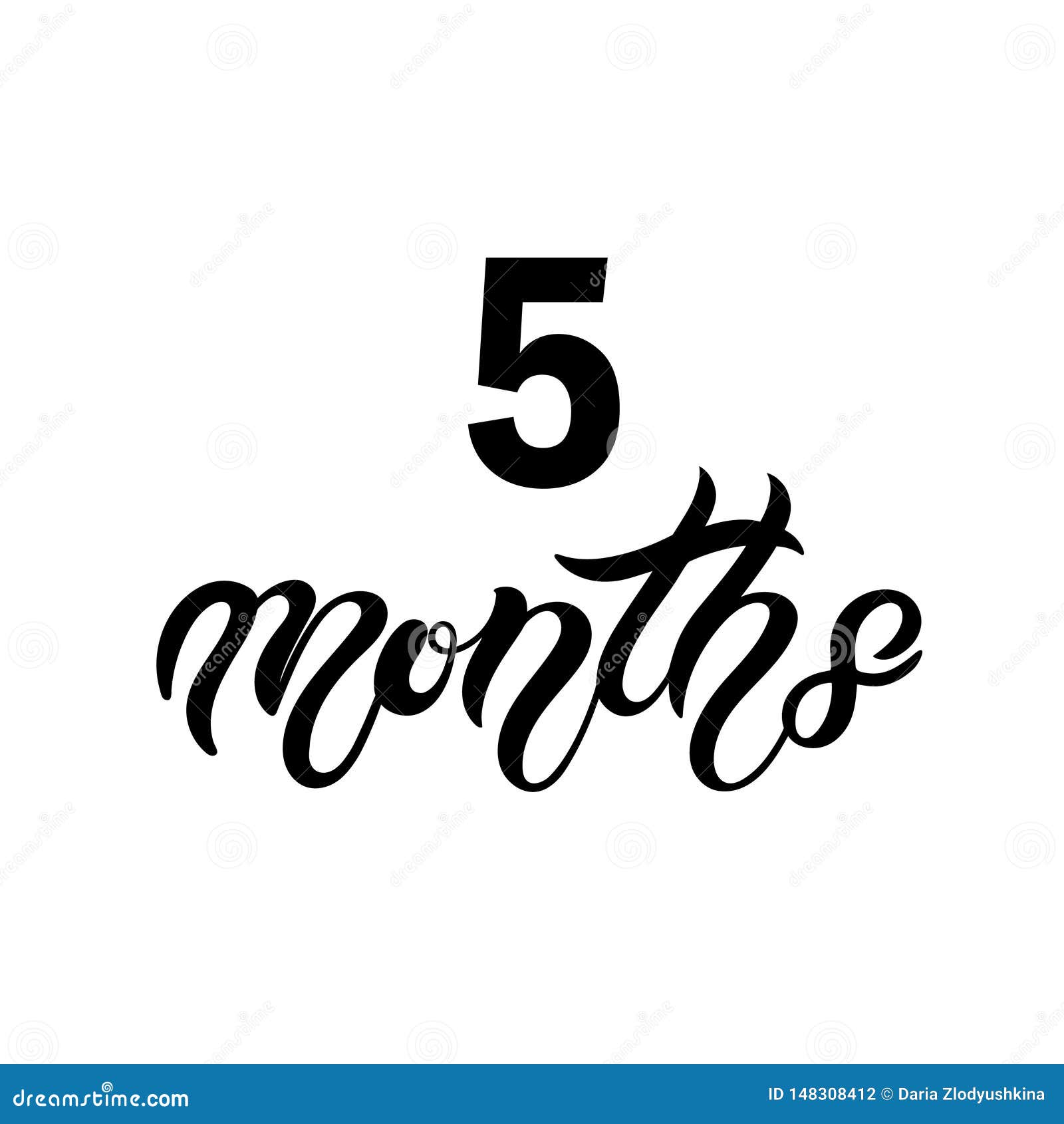 Month. Hand Drawn Lettering Stock Illustration - Illustration of ...