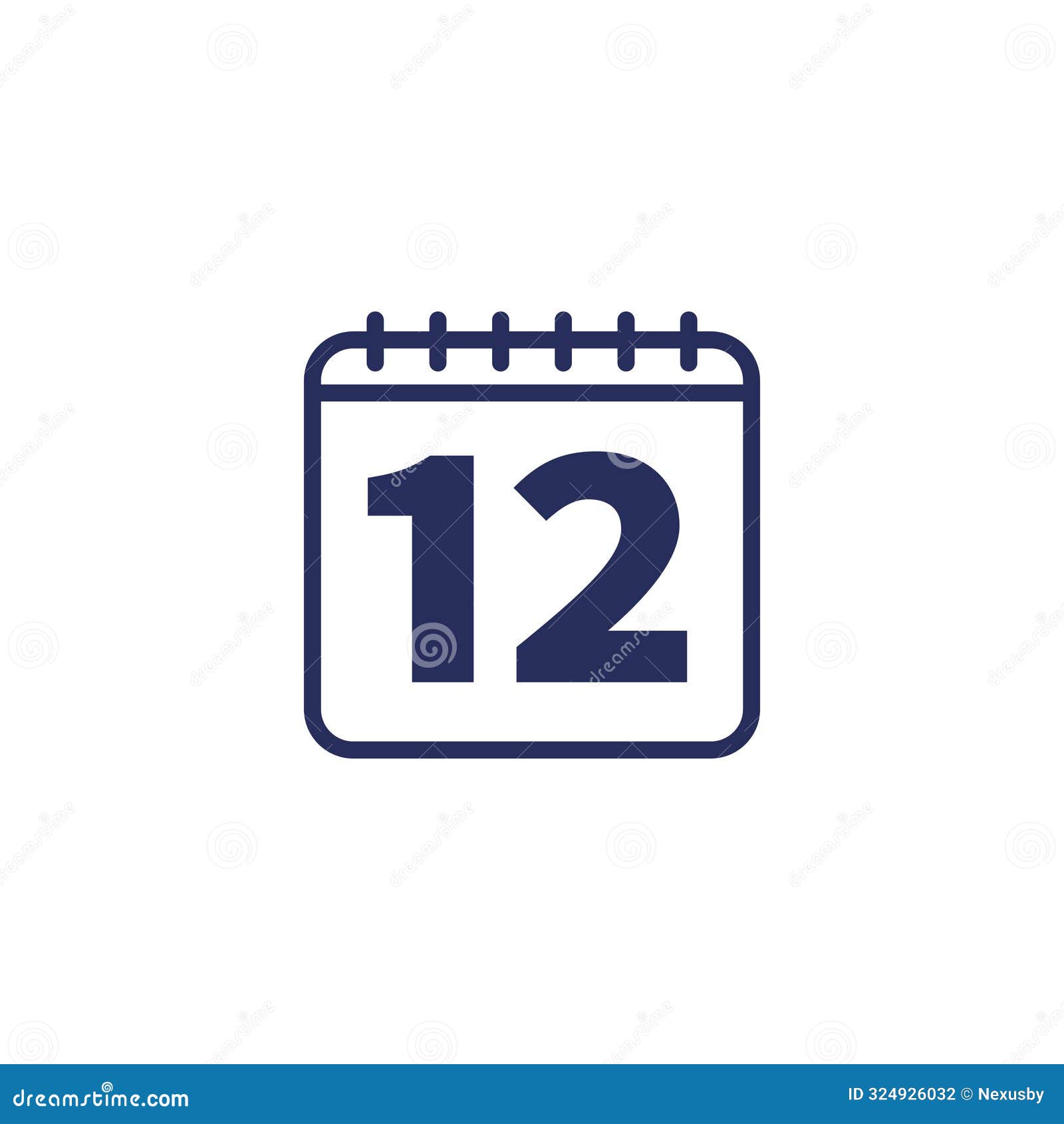 12 Month Icon with a Calendar Stock Illustration - Illustration of icon ...